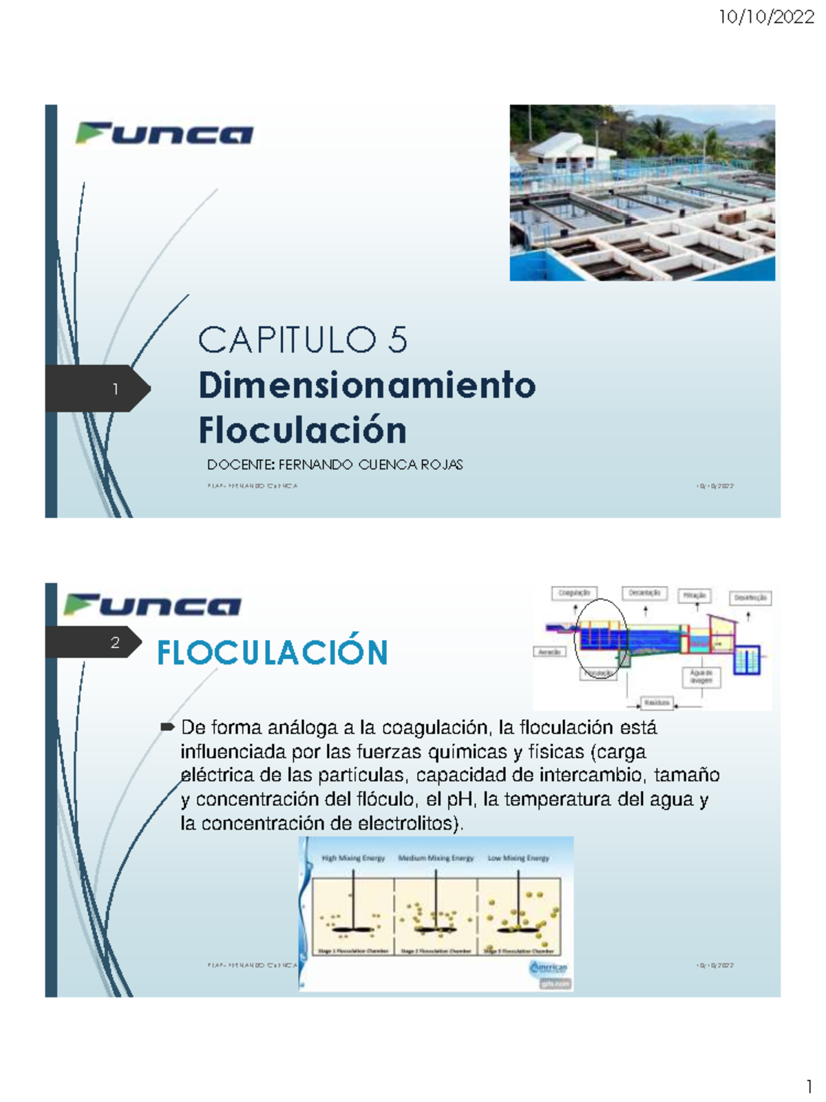 Clase 5: Floculación en Tratamiento de Agua Potable (PTAP) - Studocu