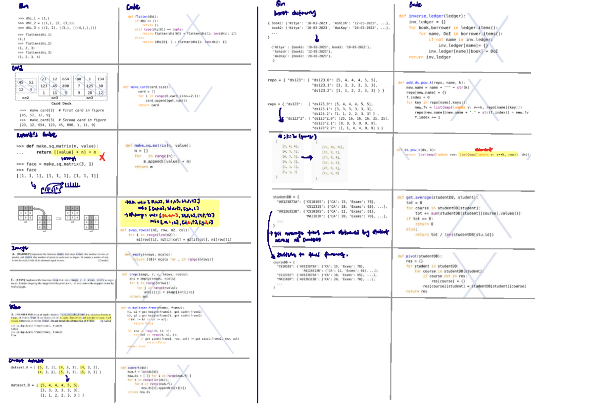 CS1010S Cheatsheet: Functions and Data Structures Overview - Studocu