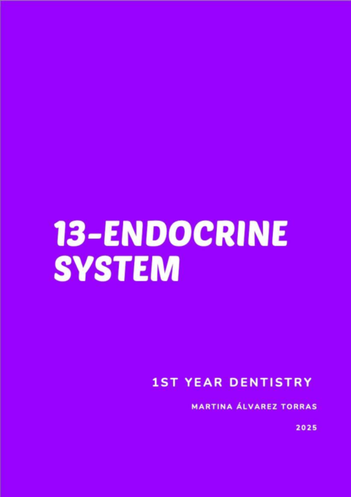 SYSTEM 1ST YEAR DENTISTRY 2025 Endocrine System AP Notes - Studocu