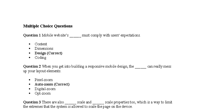 CS420 Midterm Past Papers: Mobile Design & Responsive Images - Studocu