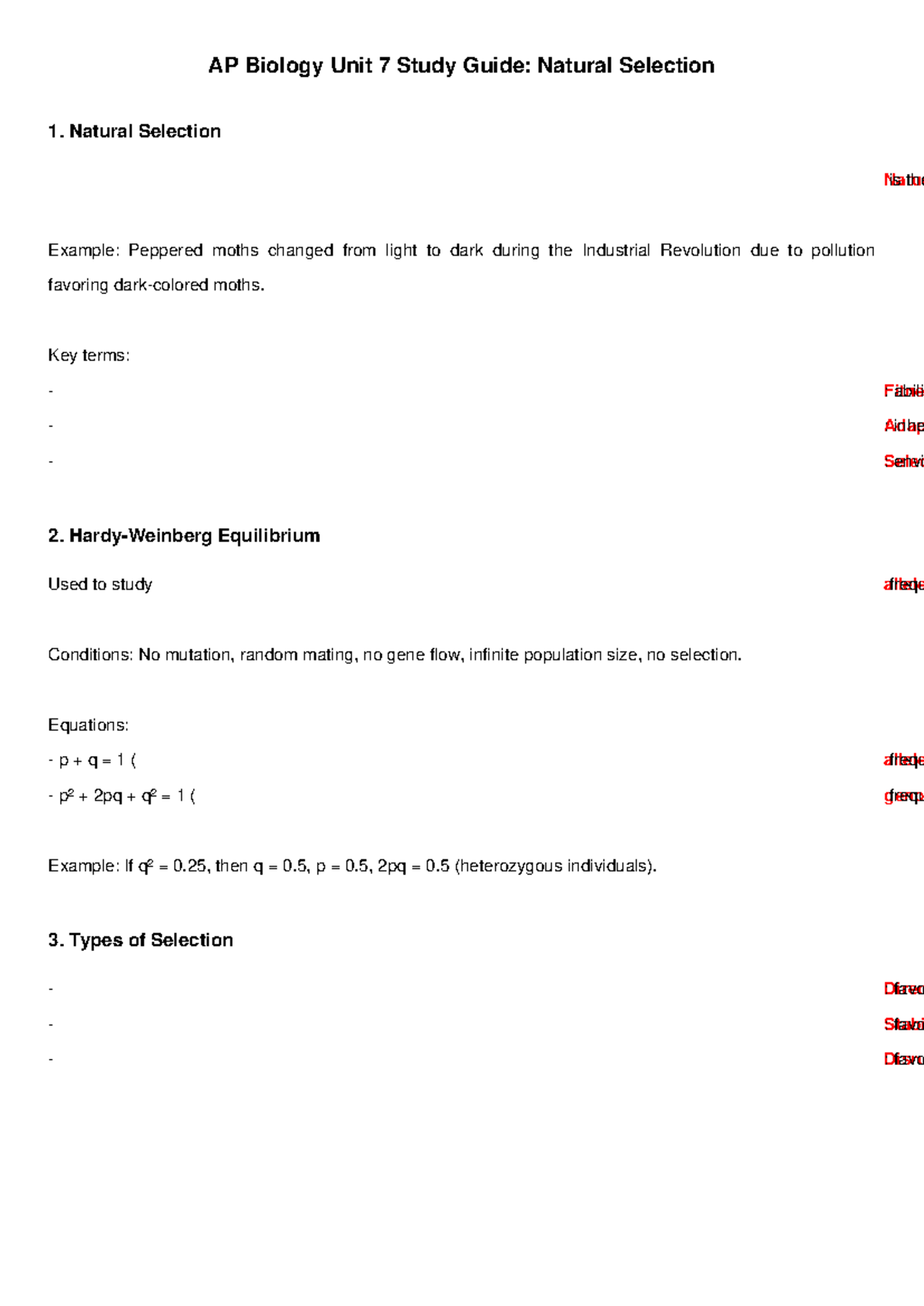 AP Biology Unit 7 Study Guide With Diagrams - AP Biology Unit 7 Study ...