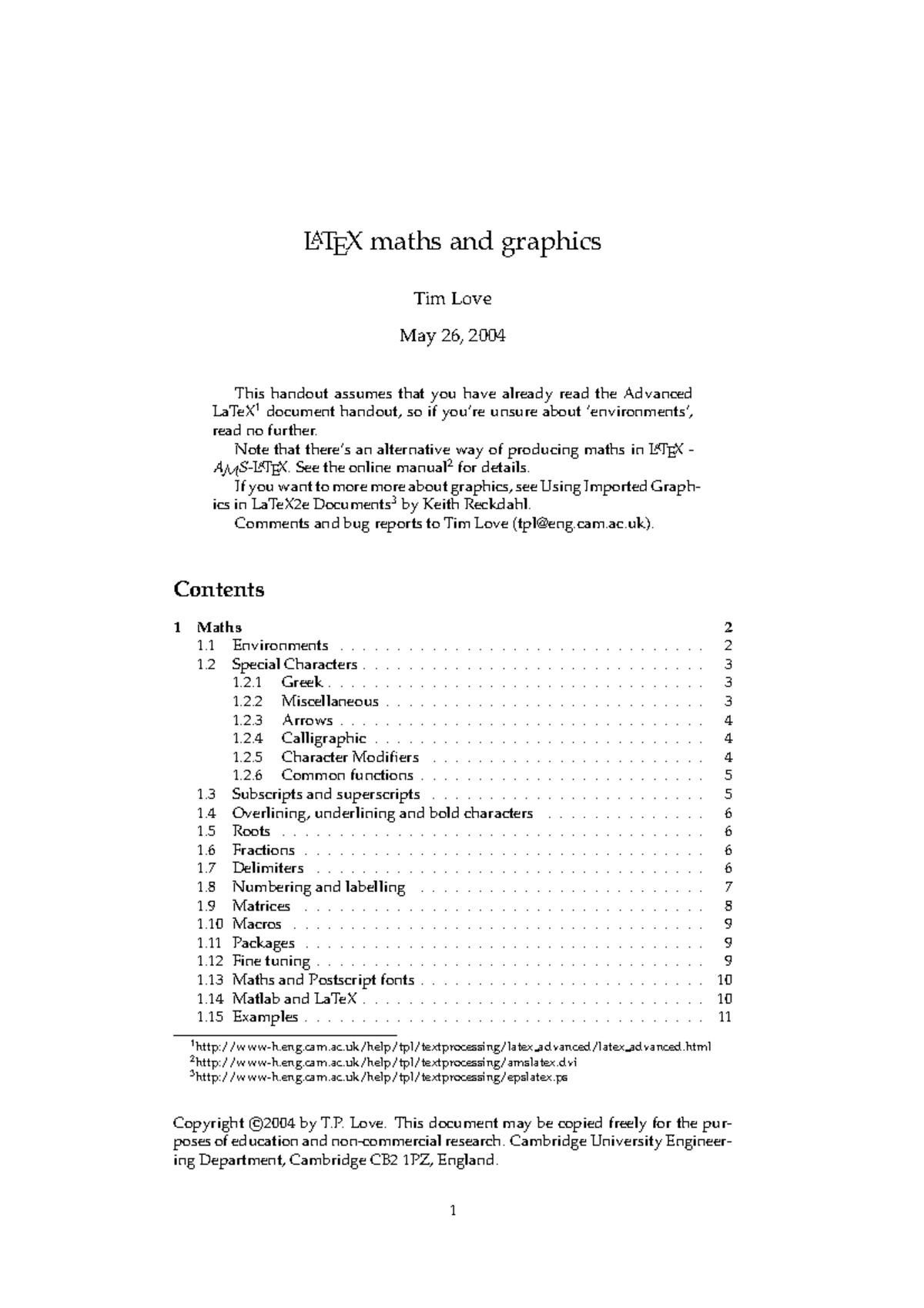 LaTeX Maths and Graphics Guide (ENGR 101) - Studocu