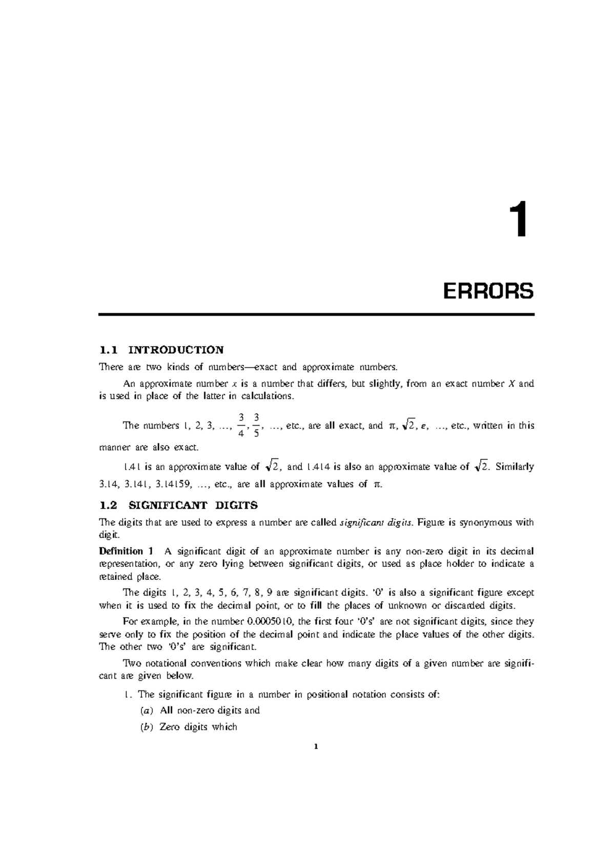 Numerical Analysis (Course Code) - Understanding Errors and Precision - Studocu