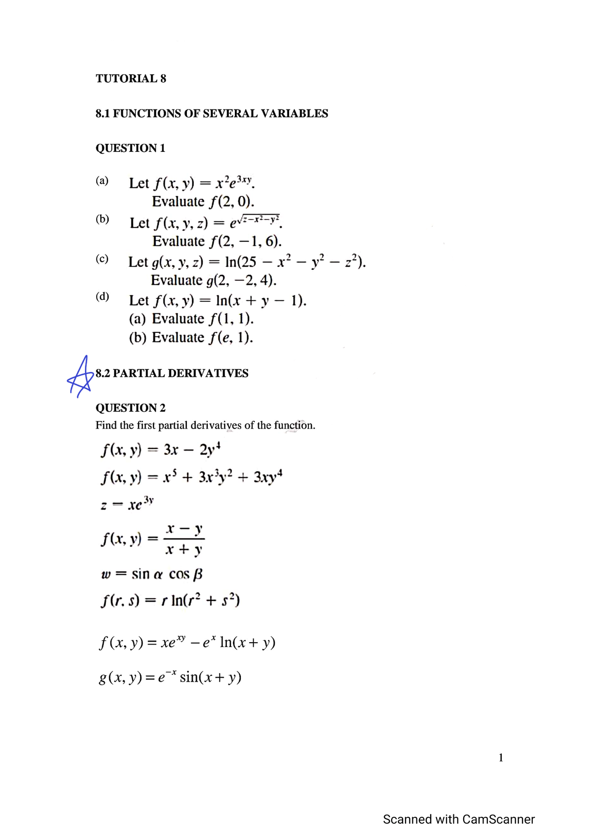 Tutorial 08 - Functions of Several Variables & Partial Derivatives ...