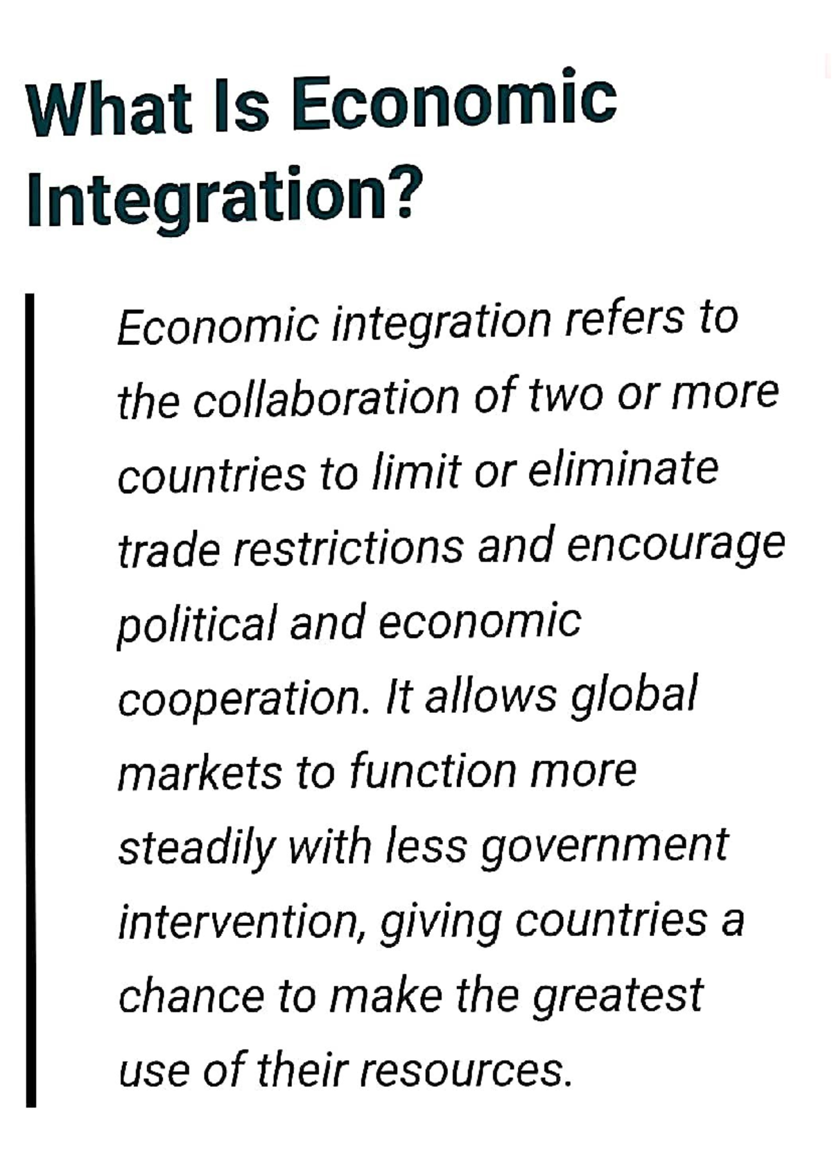 Unit 4 - Economic Integration in International Business Management ...