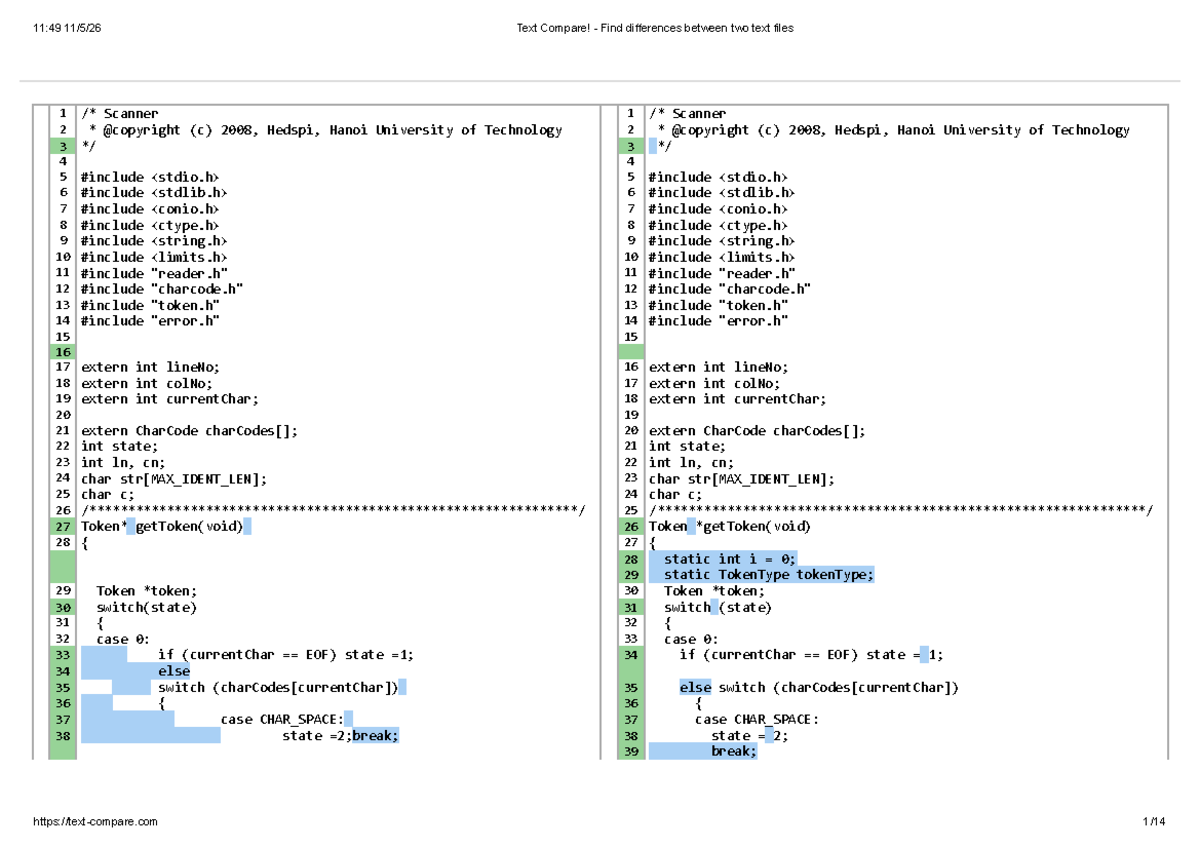 Text Compare: Finding Differences Between Two Text Files - Studocu