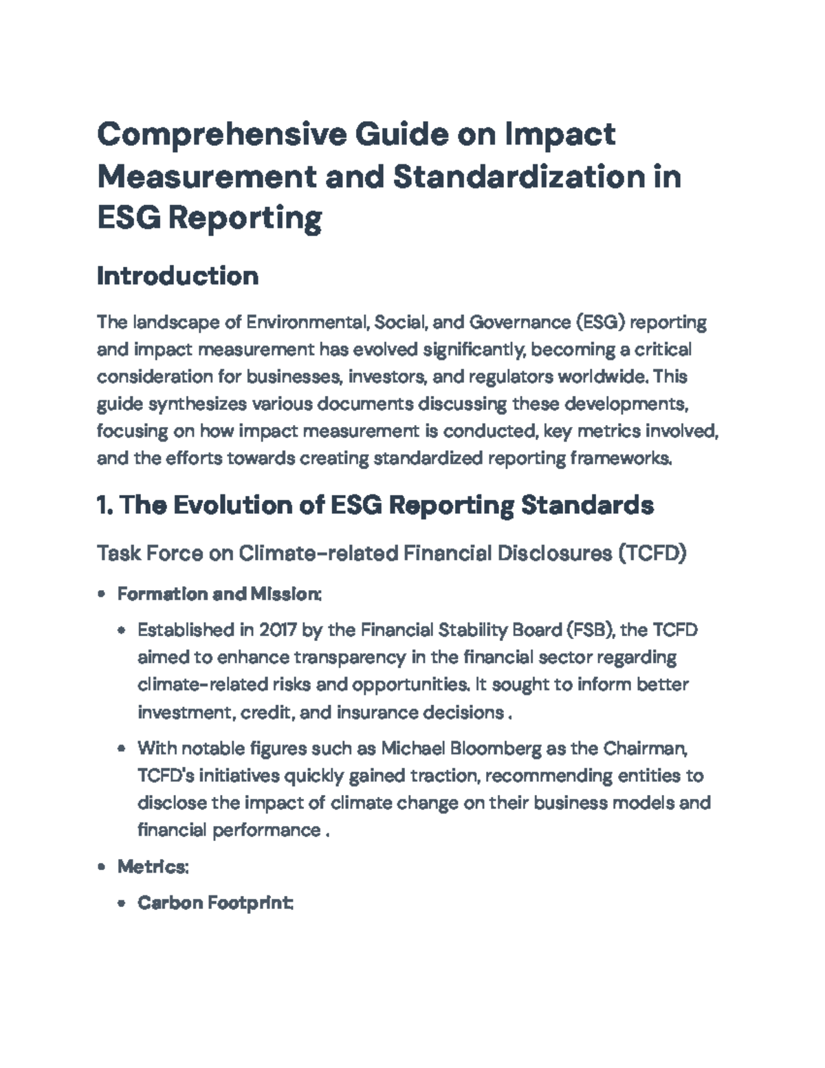 Comprehensive Guide to ESG Reporting Standards and Impact Measurement ...