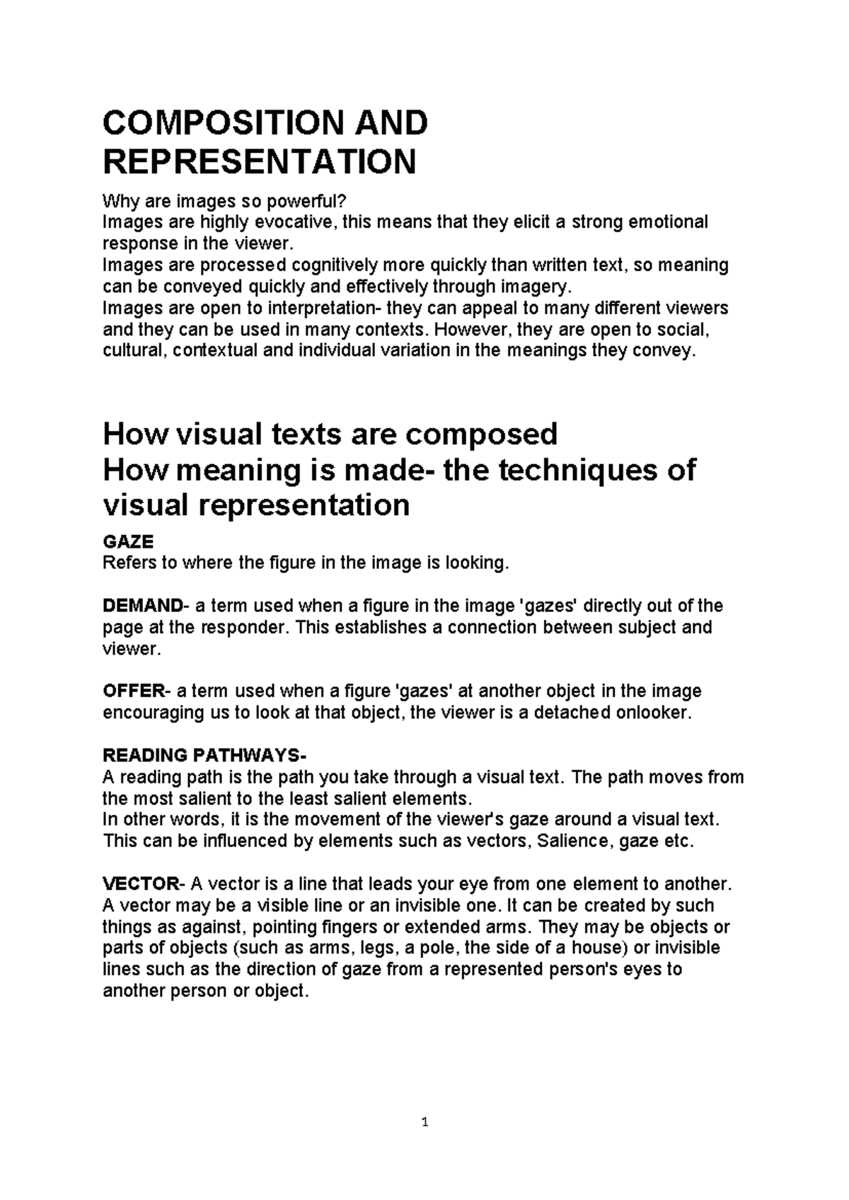 Visual Features Glossary: Understanding Composition & Representation ...