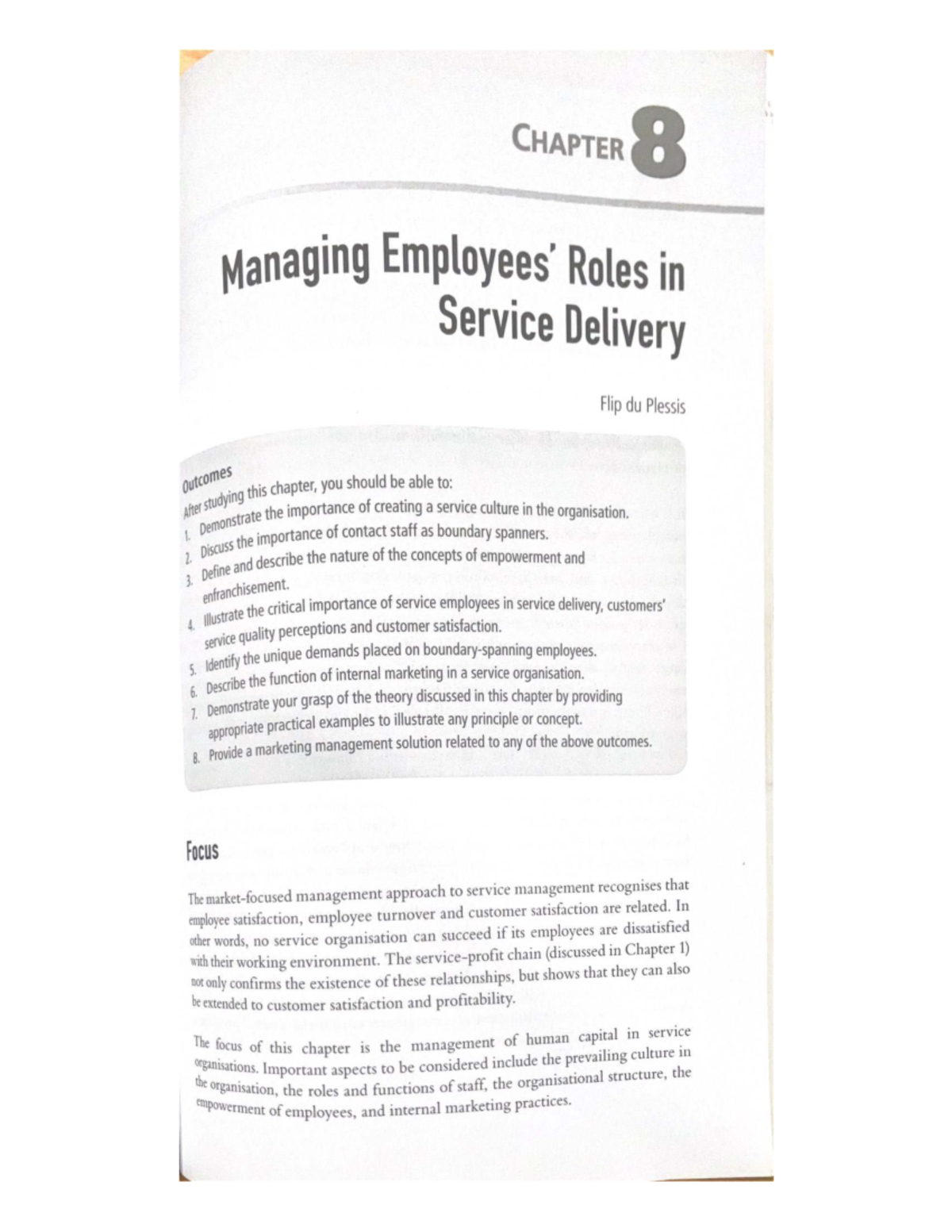 CH8: Managing Roles in Service Delivery - Key Concepts and Strategies ...