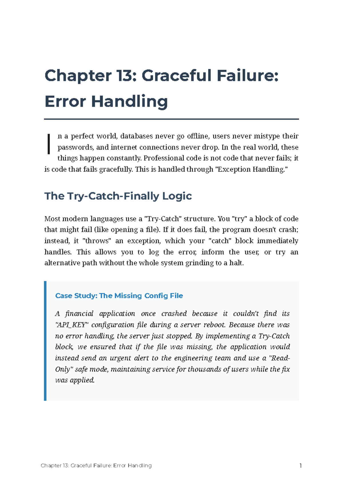 Chapter 13: Graceful Failure & Error Handling (YKAg RUd 4x) - Studocu
