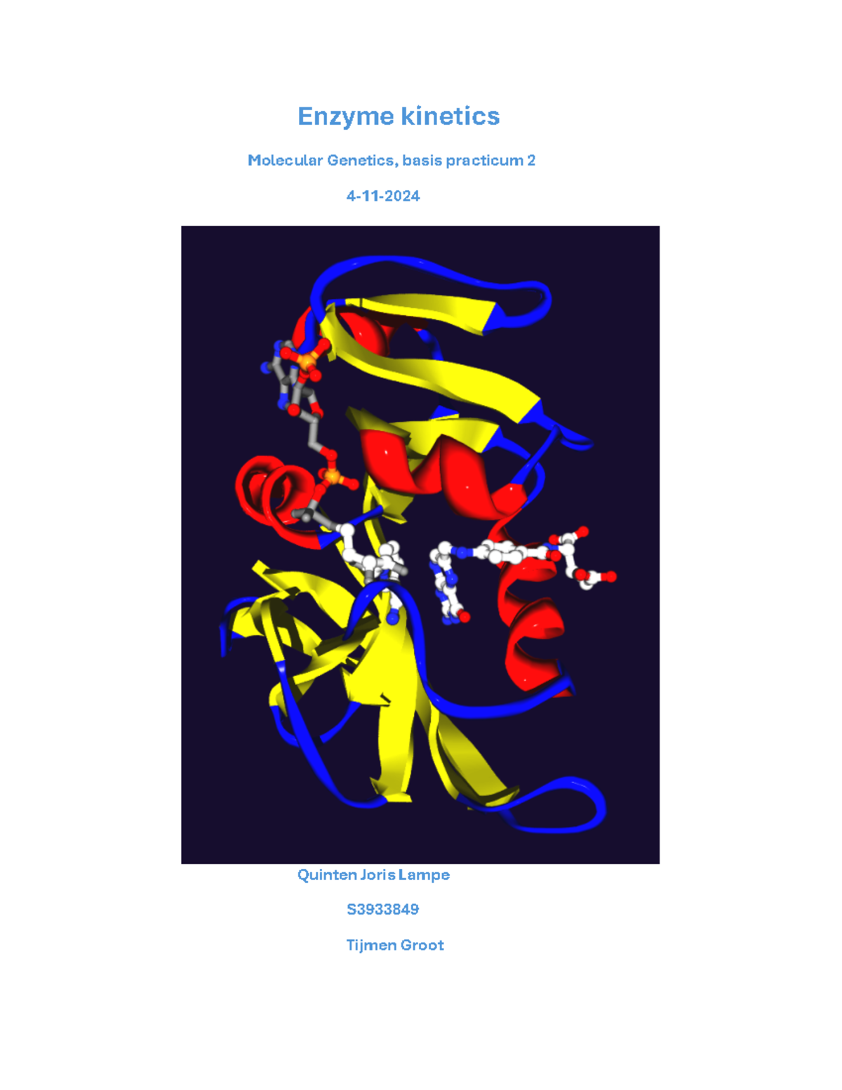 Enzyme Kinetics: Km and Vmax Measurement of LDH in Muscle Tissue ...