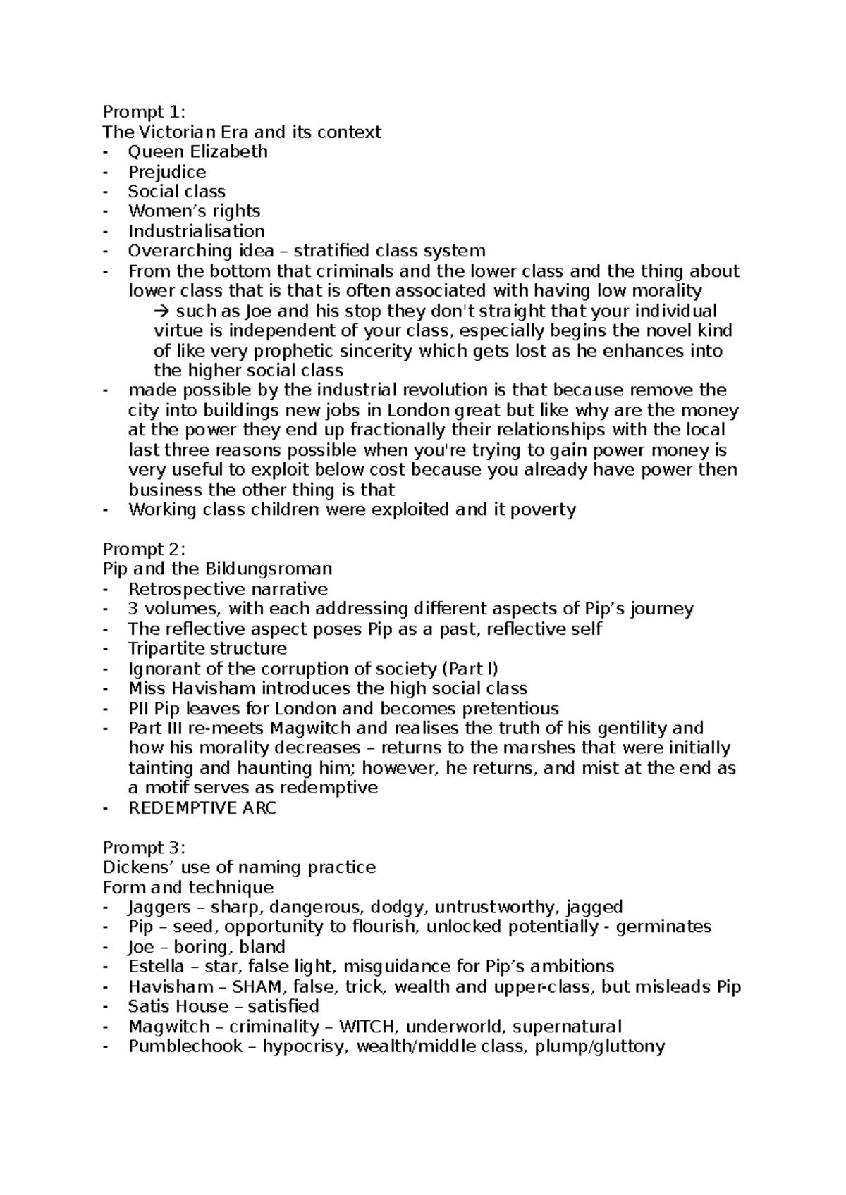 Mod A: Prompts and Analysis on Great Expectations and the Victorian Era ...
