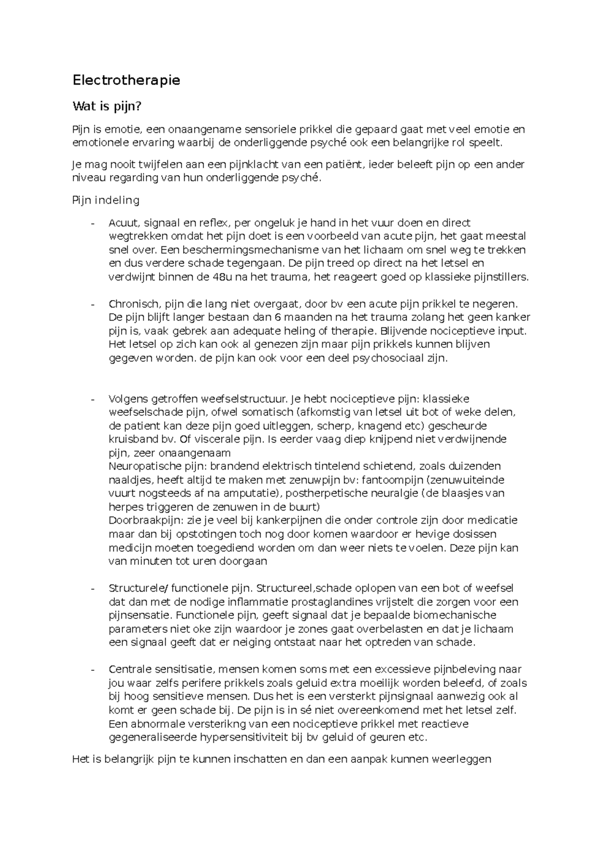 Electrotherapie en Pijnbeleving: Inzicht in Acute en Chronische Pijn ...