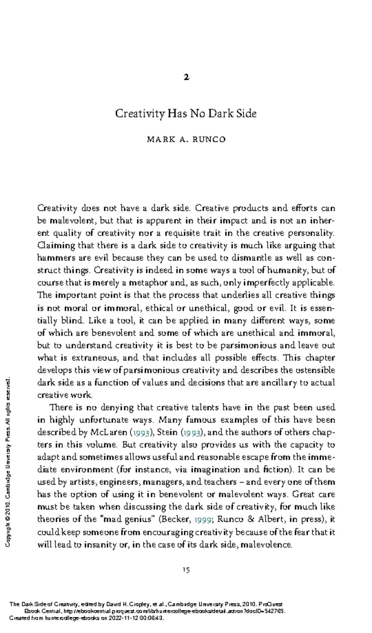 The Dark Side of Creativity - (2 Creativity Has No Dark Side) - 2 ...