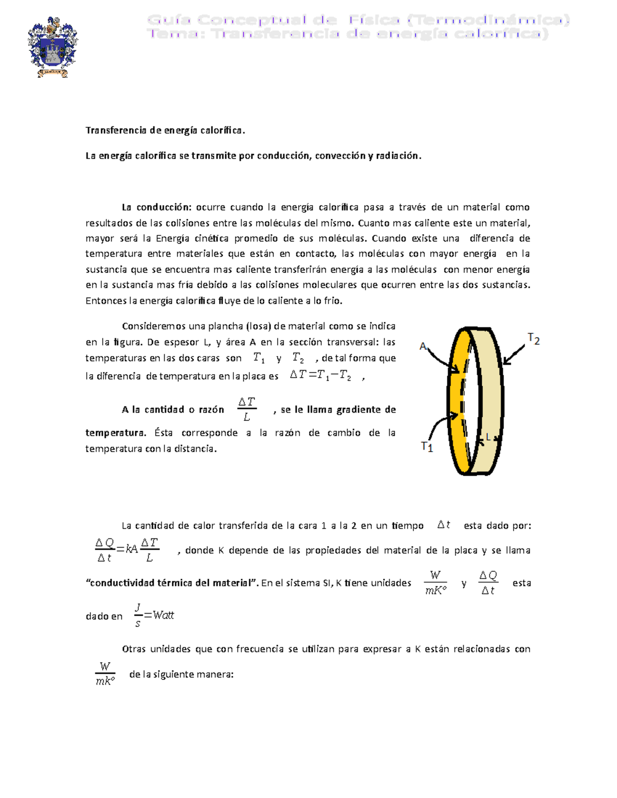 Transferencia de energía calorífica - La energía calorífica se ...