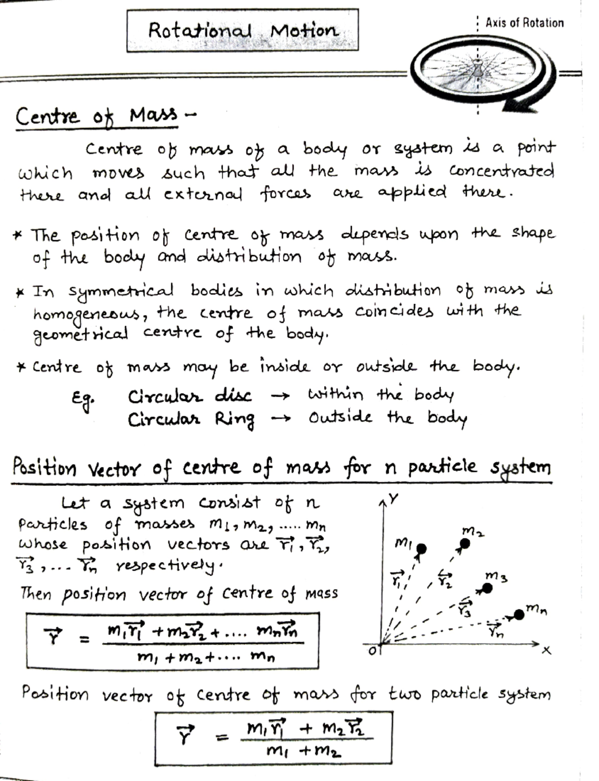Rotational Motion - Rotational Motion Axis of Rotation Centre of Mass ...