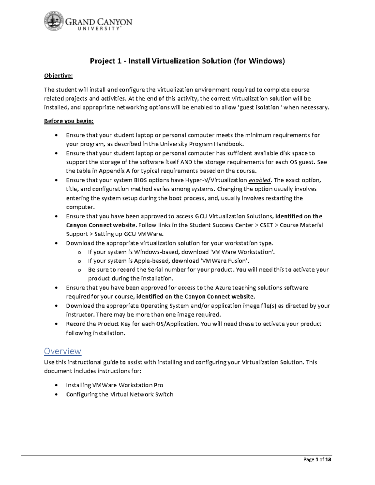 ITT-116-RS-P1: Guide to Installing Virtualization Solution for Windows - Studocu