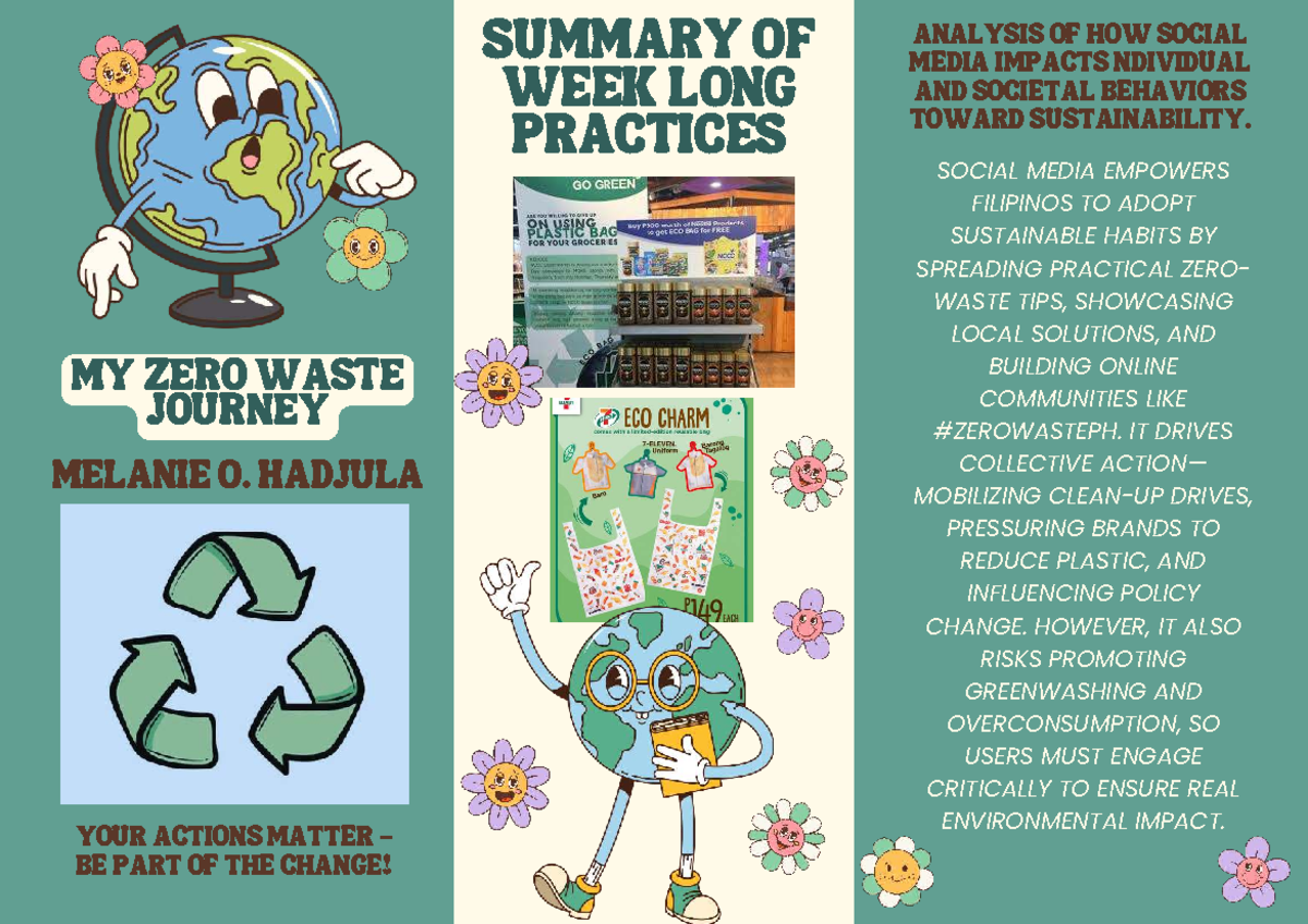 SUSTAINABILITY AWARENESS BROCHURE: MY ZERO WASTE JOURNEY - Studocu