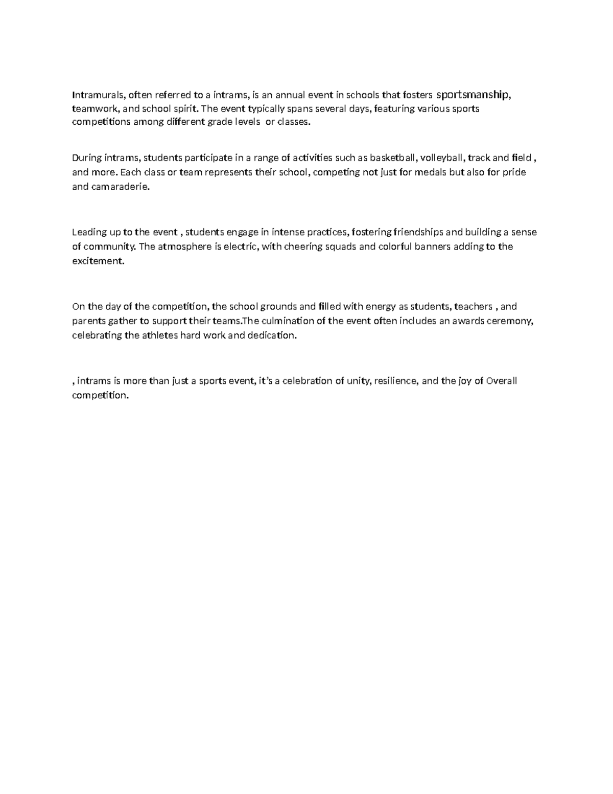 Intramurals Guidelines: Fostering Unity and Team Spirit in Schools ...