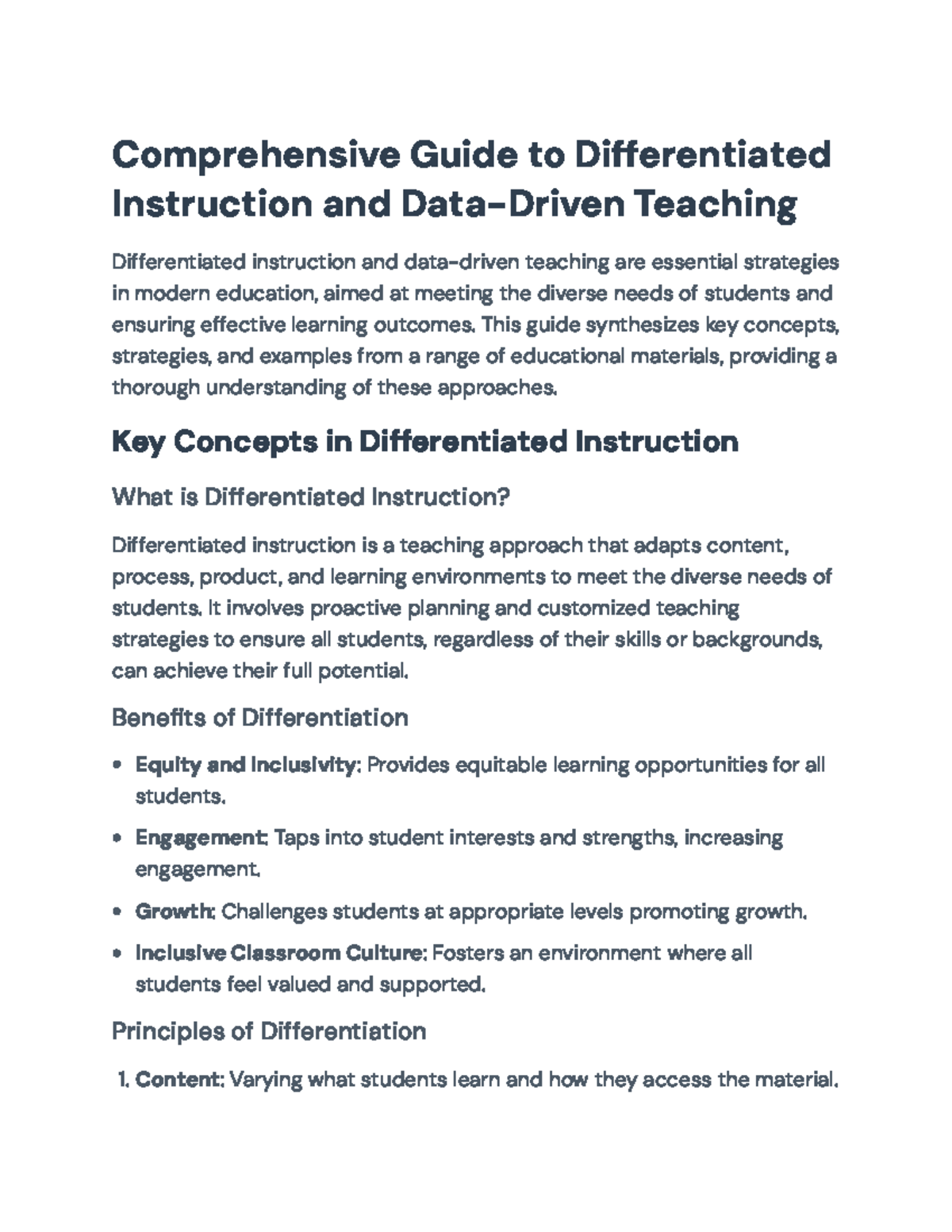 Comprehensive Guide to Differentiated Instruction & Data-Driven Teaching - Comprehensive Guide ...