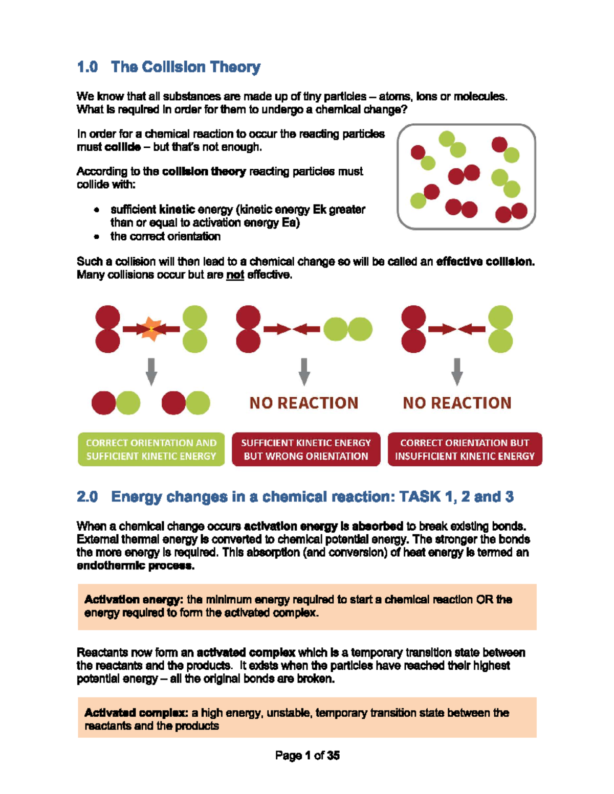 Energy Change and Rates of Reactions Notes (Chem 101) - Studocu