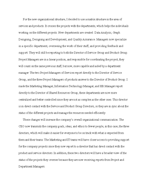 [Solved] Updated Organizational Structure Chart Create an updated ...