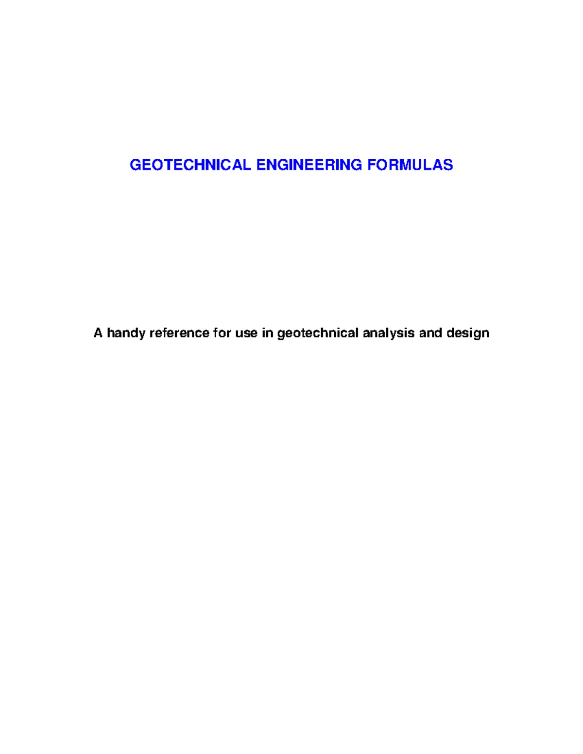 Geotech Engineering Formulas Reference Guide for Analysis & Design ...