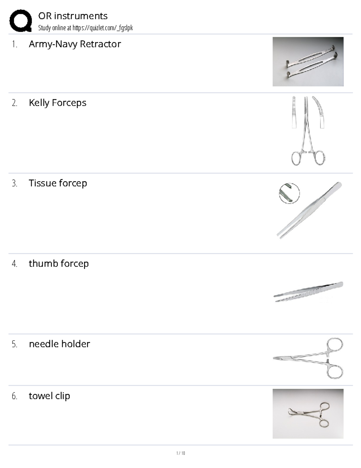 Operating Room Instruments Overview: Key Tools & Their Uses - Studocu