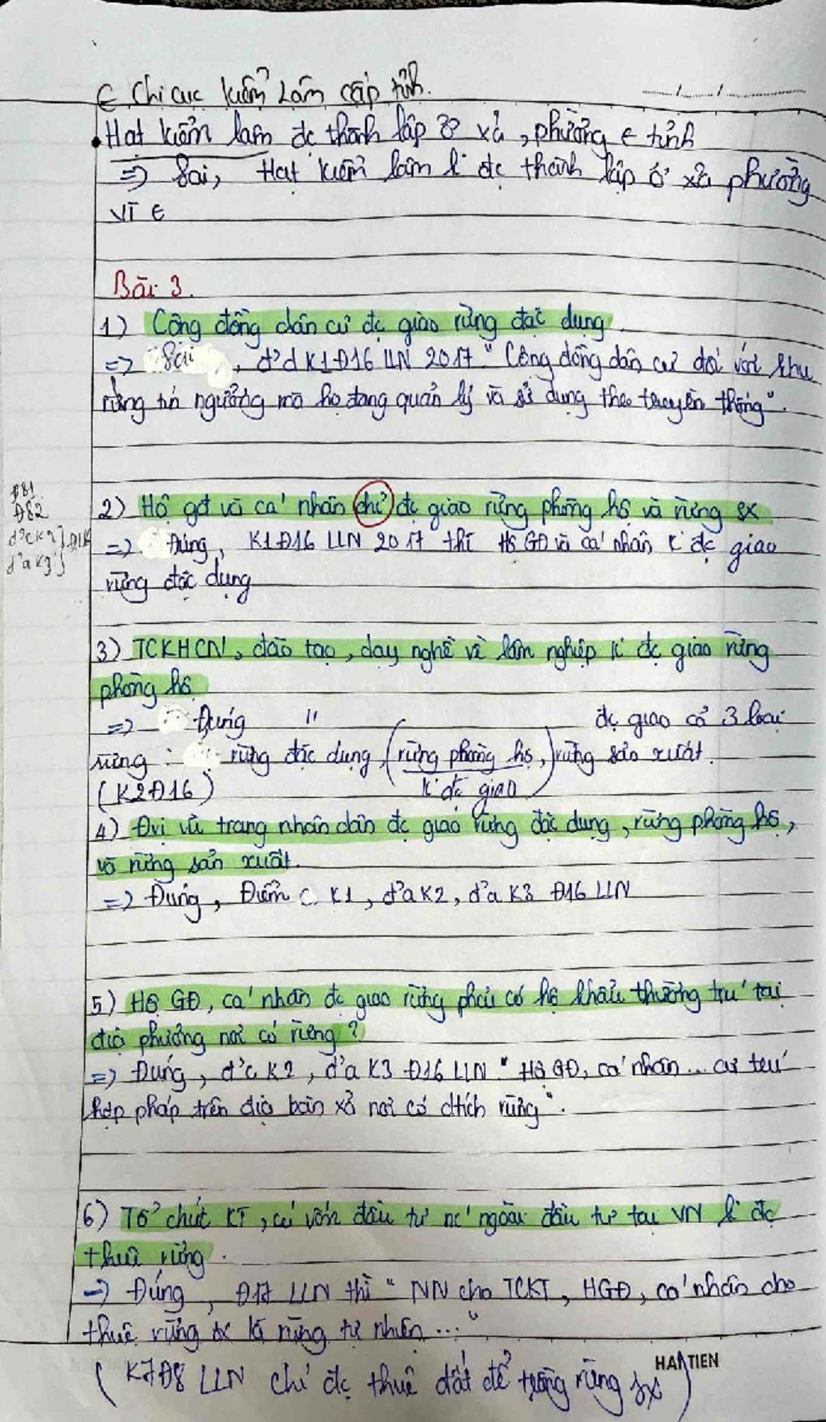 K1D16 LLN - Final Exam Notes on Forest Management and Conservation ...
