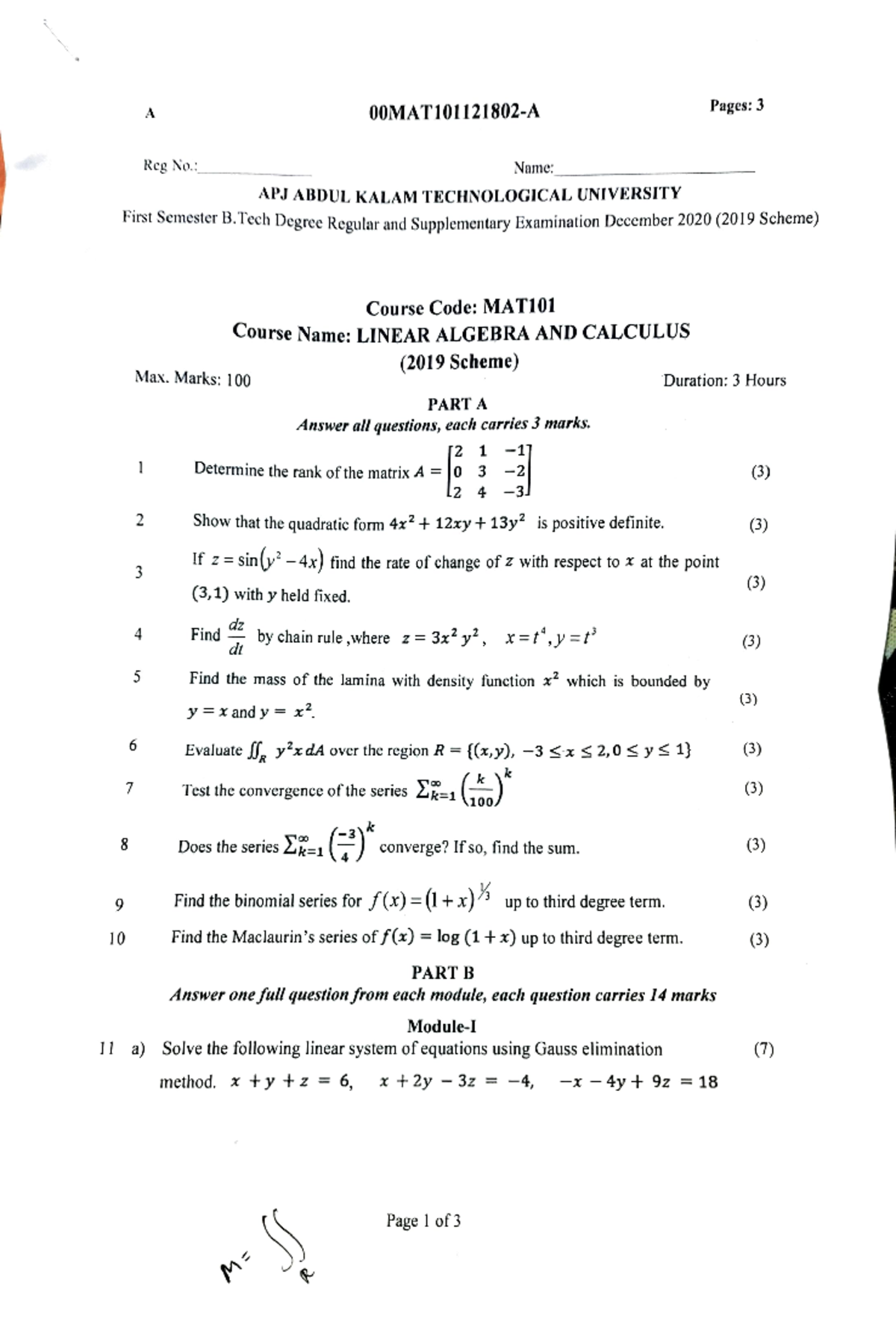 Maths S1 Exam Notes and Previous Year Questions - MAT Course - Studocu