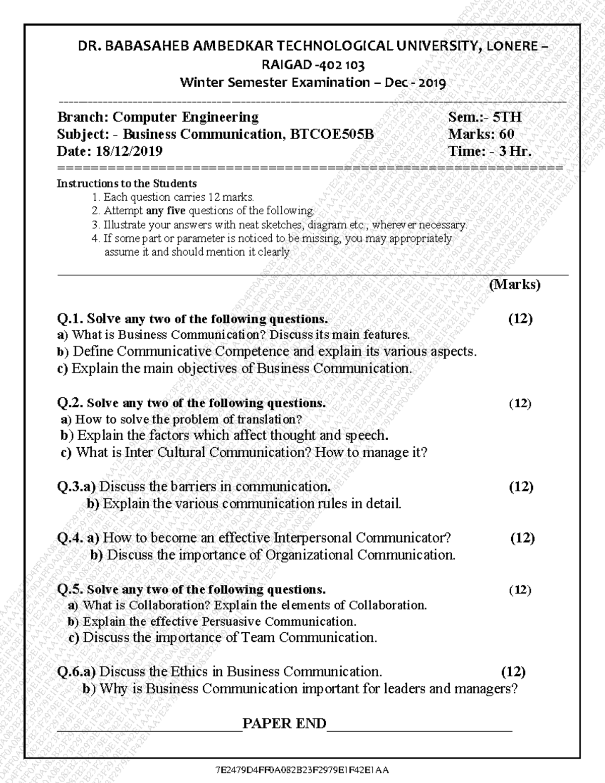 Bussiness Communication - DR. BABASAHEB AMBEDKAR TECHNOLOGICAL ...