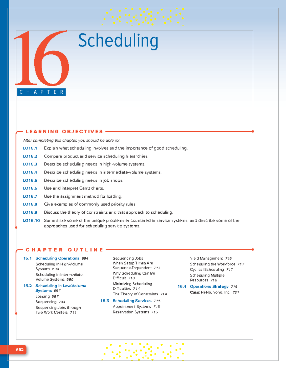 Chapter 16: Scheduling Operations - Textbook Overview - Studocu