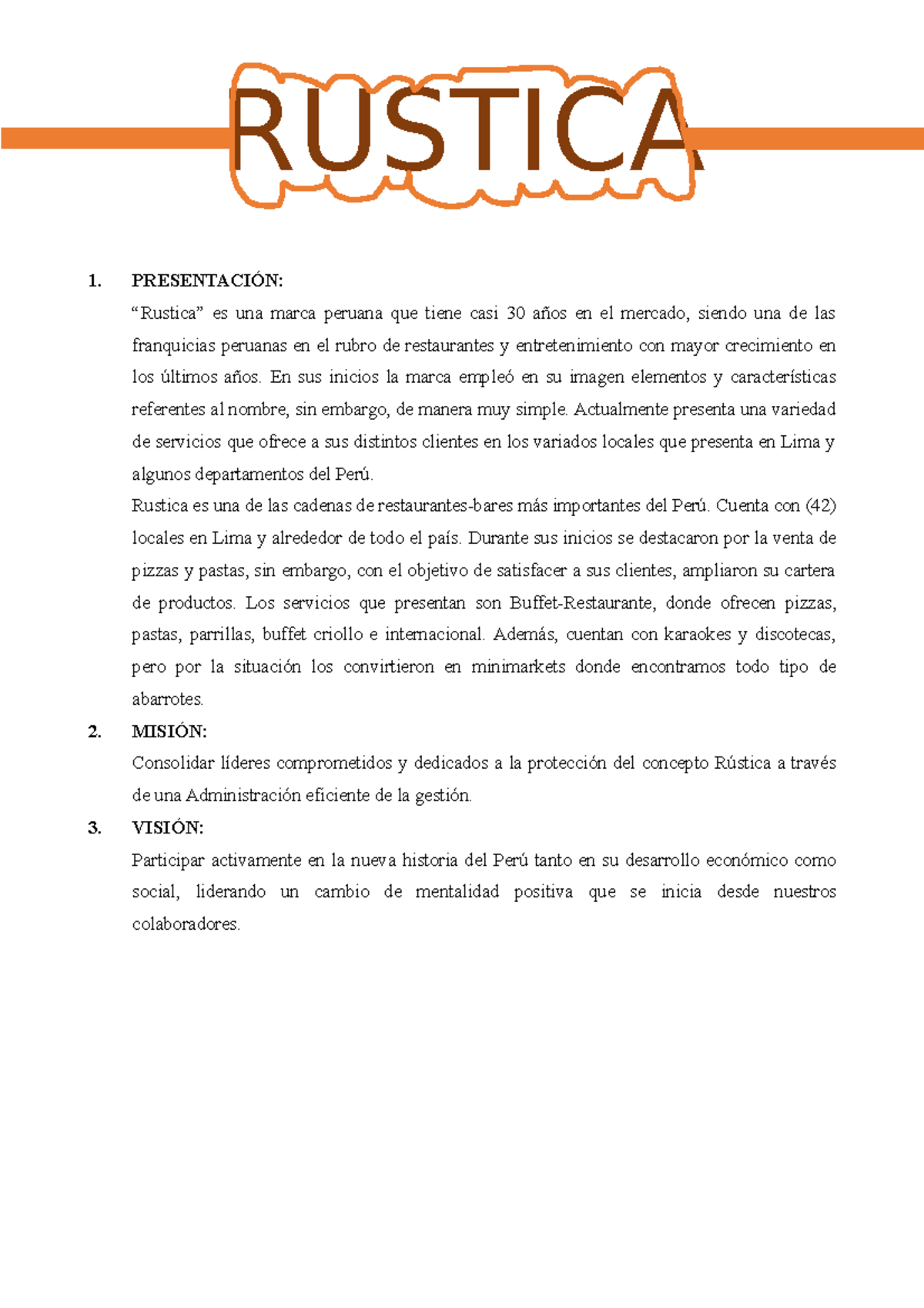 Análisis de la Marca Rustica: Misión y Visión en el Mercado Peruano ...