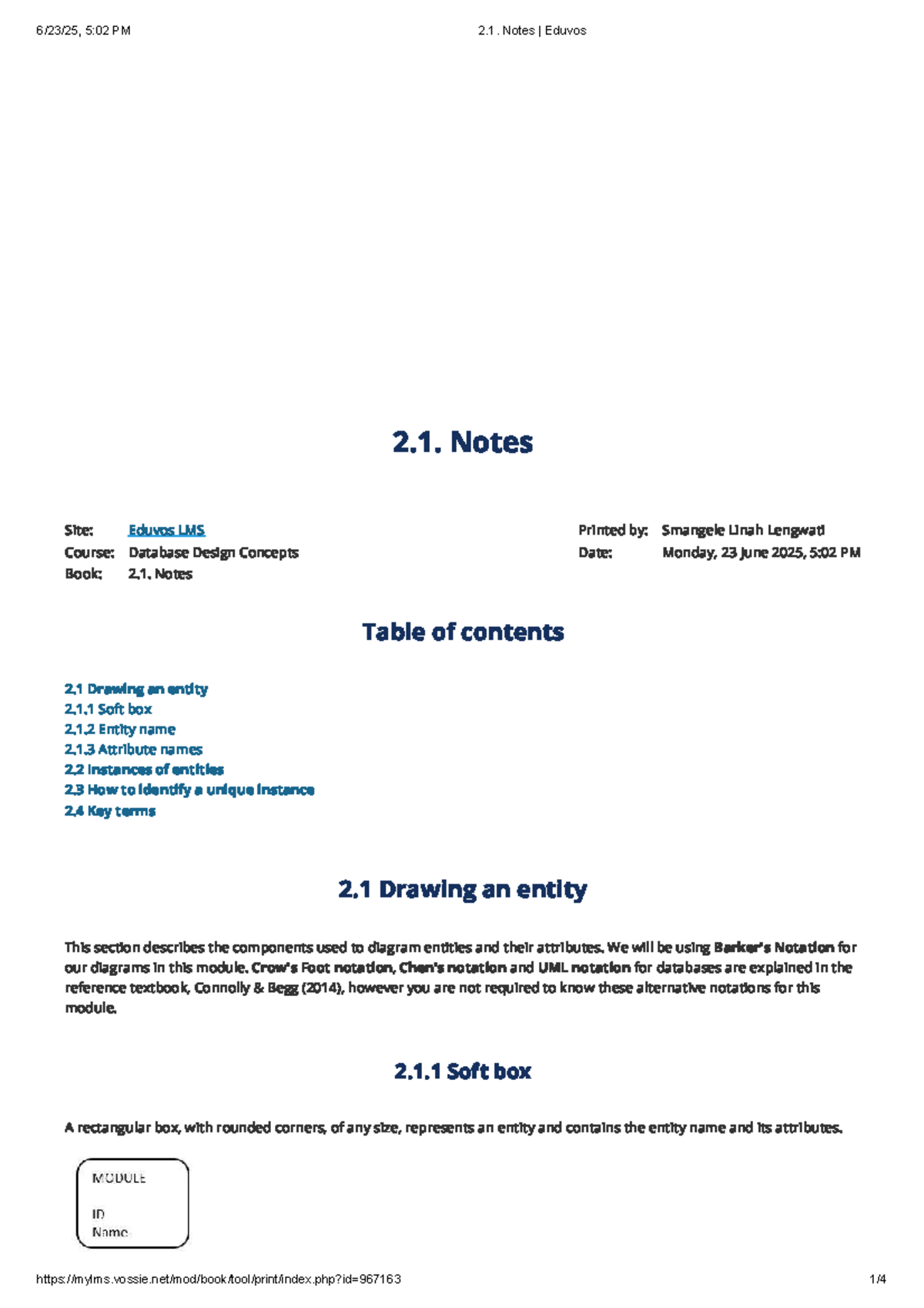 Database Design Concepts: 2.1 Notes from Eduvos LMS - Studocu