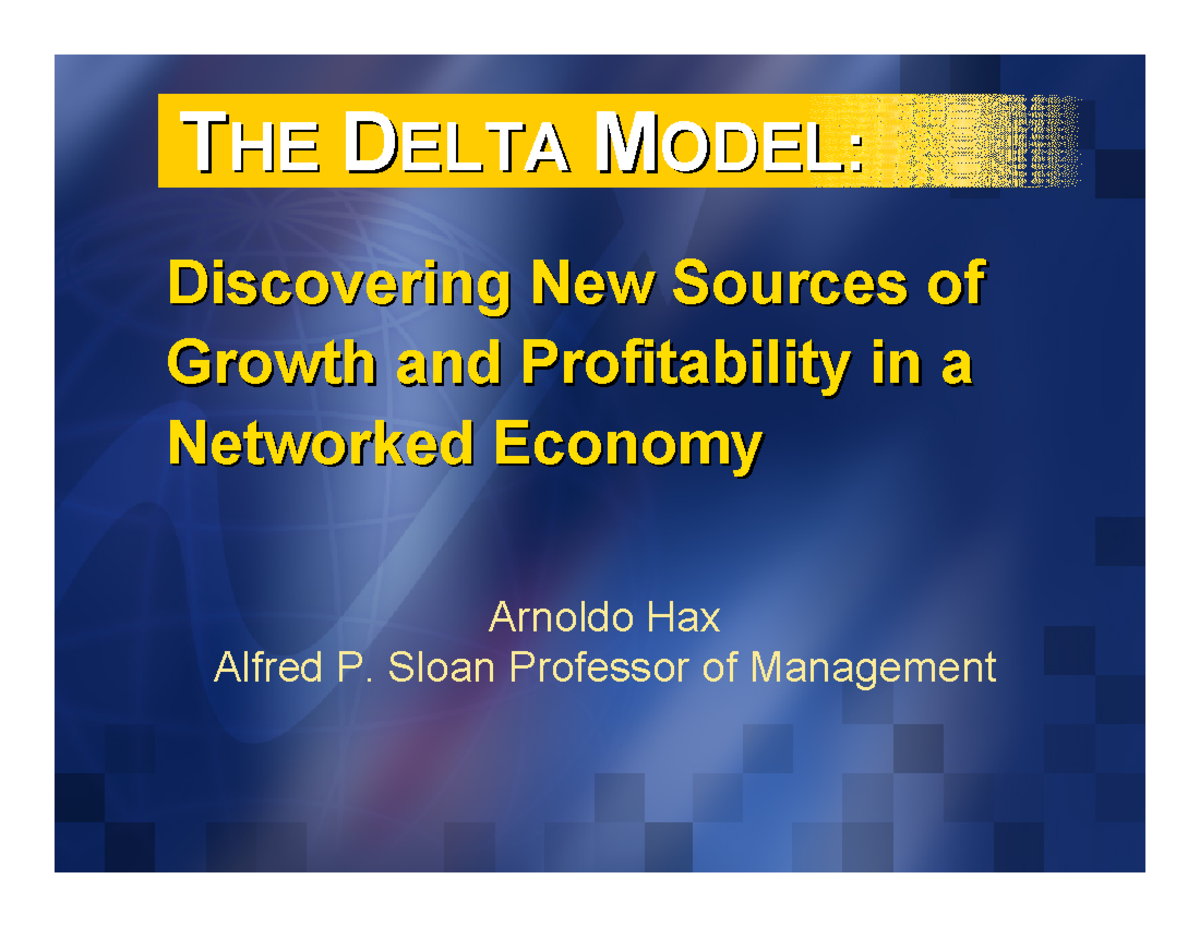 Delta Model Strategies: Growth & Profitability in a Networked Economy ...