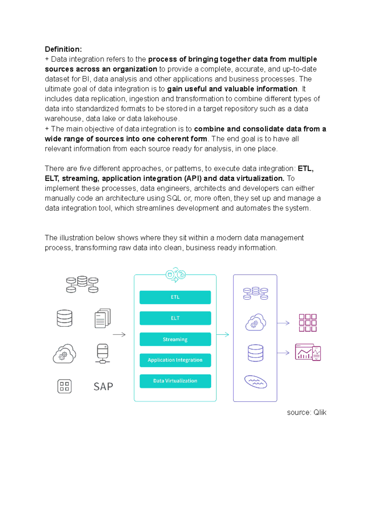 Data Integration Overview: Key Concepts and Approaches for BI - Studocu