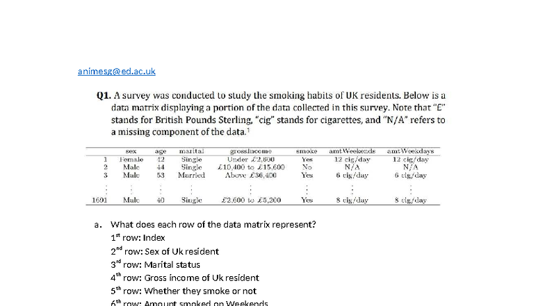 Tutorial 1: Data Analysis of UK Resident Survey Variables - Studocu