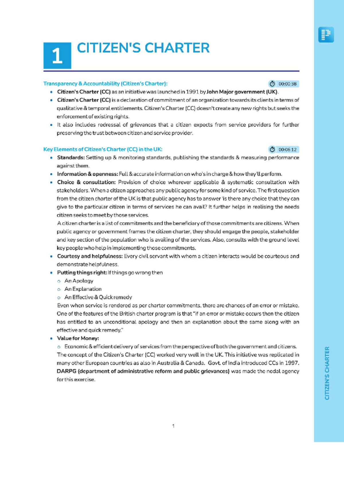 Governance 1: Key Insights on Transparency and Accountability - Studocu