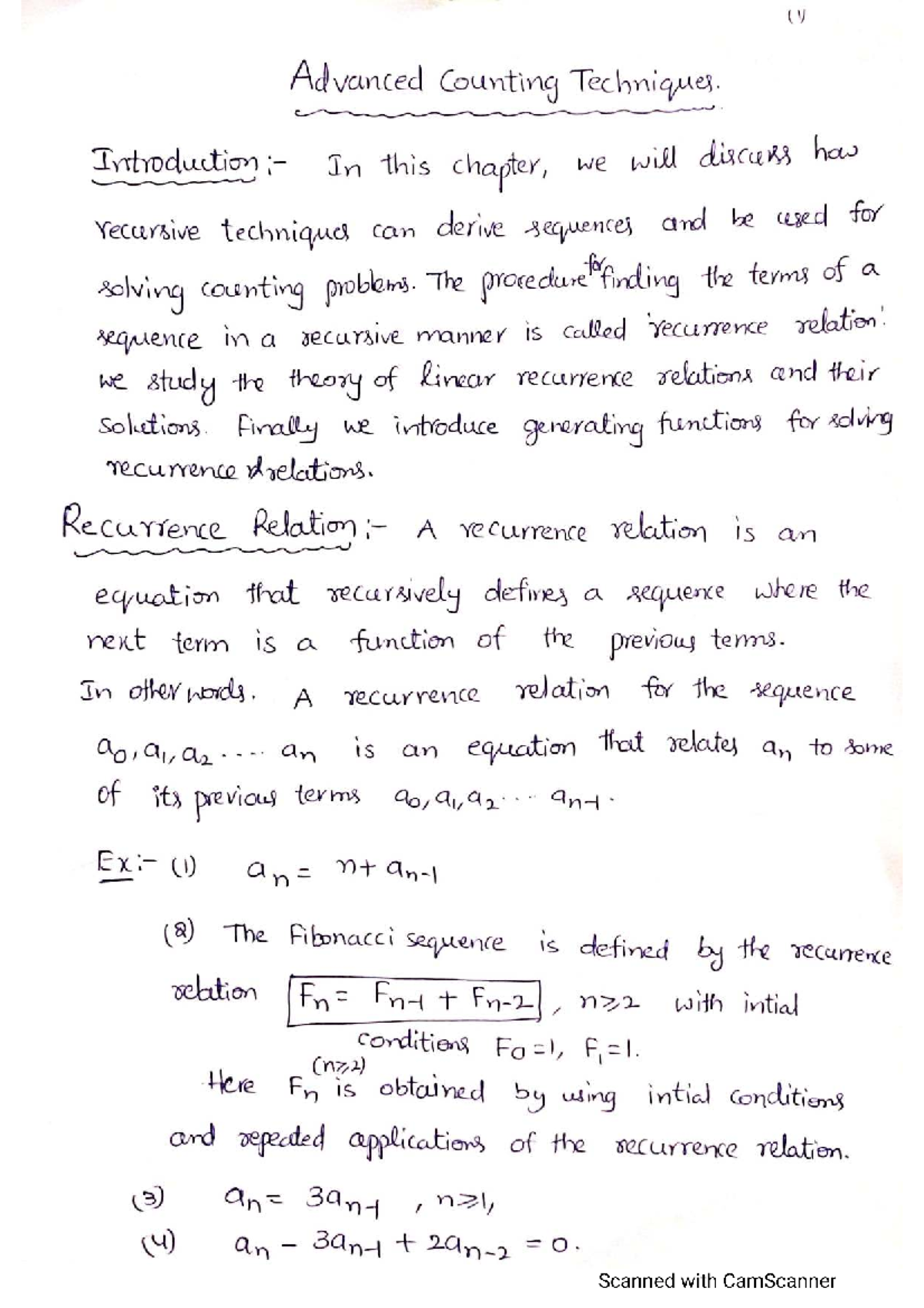 Advanced Counting Techniques (MATH 301) - Unit 4 Chapter 2 Notes - Studocu
