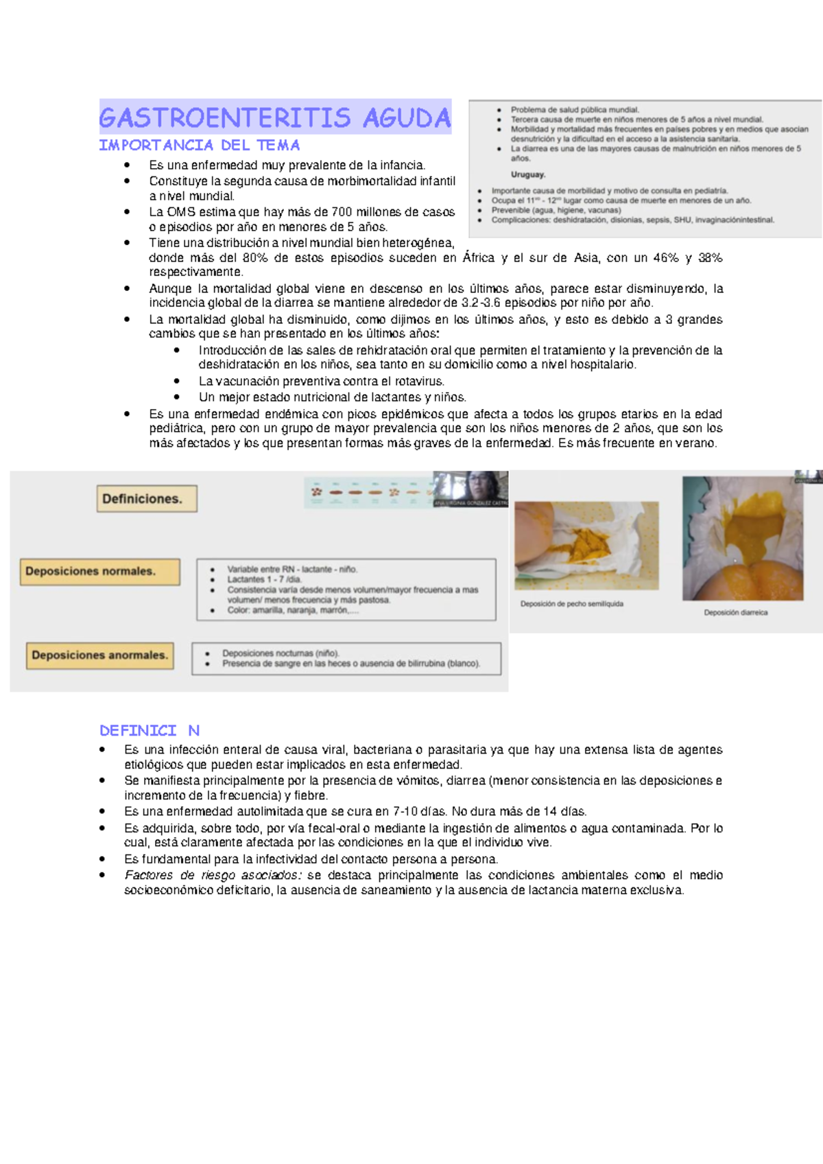 GASTROENTERITIS AGUDA: RESUMEN Y CASOS CLÍNICOS (EVA) - Studocu