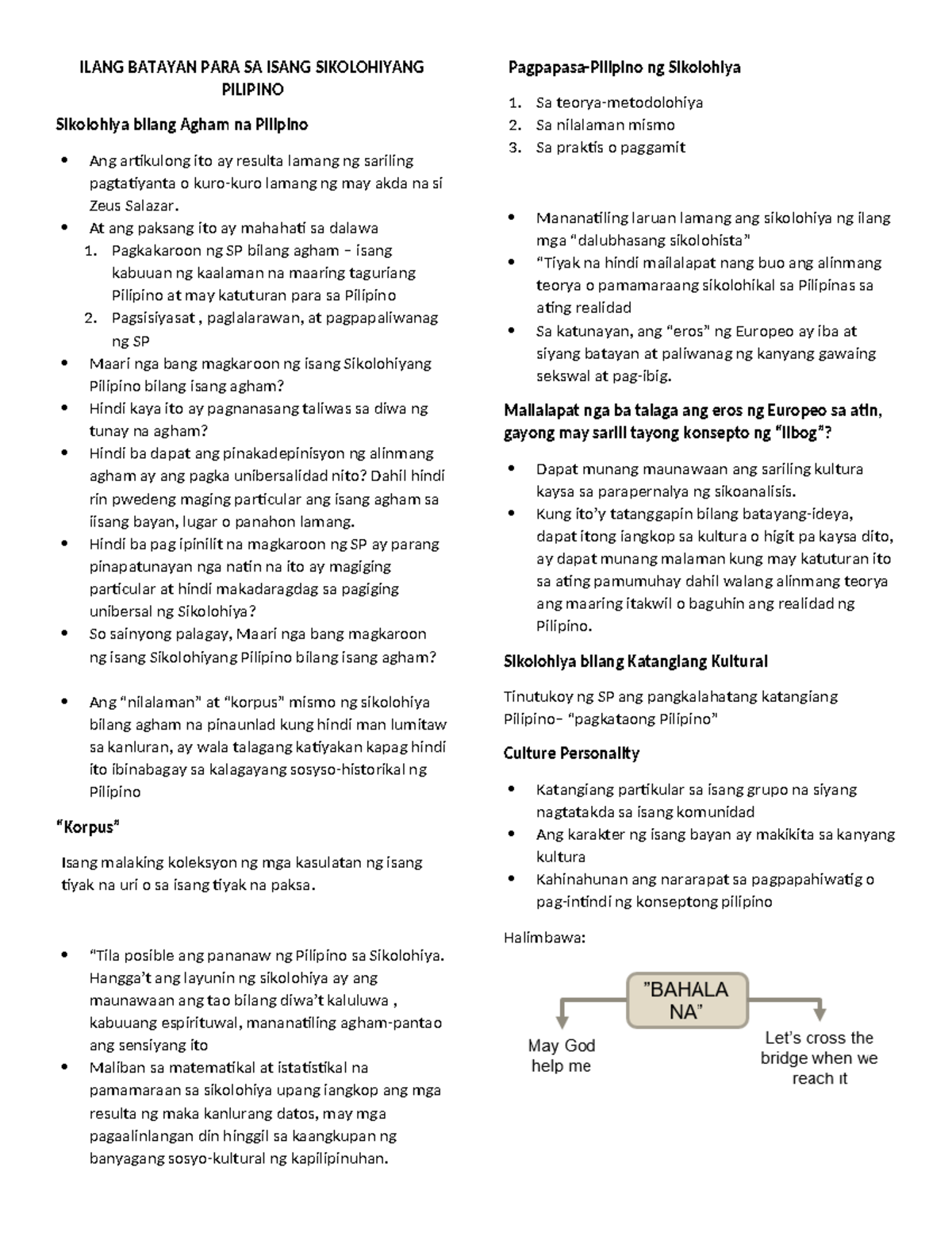 Sikolohiyang Pilipino: Batayan at Kahalagahan sa Agham (Siko Fil ...