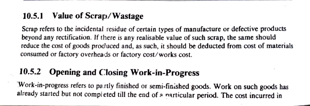 Cost 4 - Cost Accounting: Scrap Value, WIP Adjustment & Overheads - Studocu