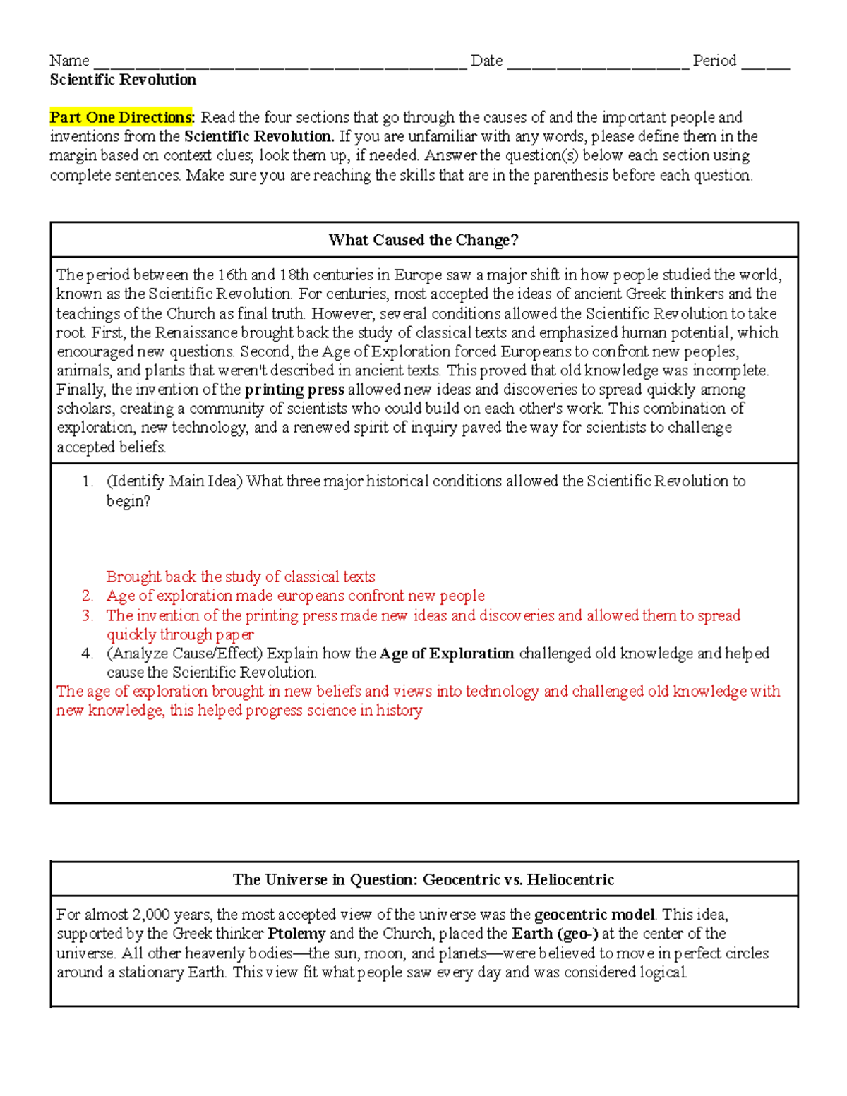 Scientific Revolution Overview: Causes, Key Figures, and Models - Studocu