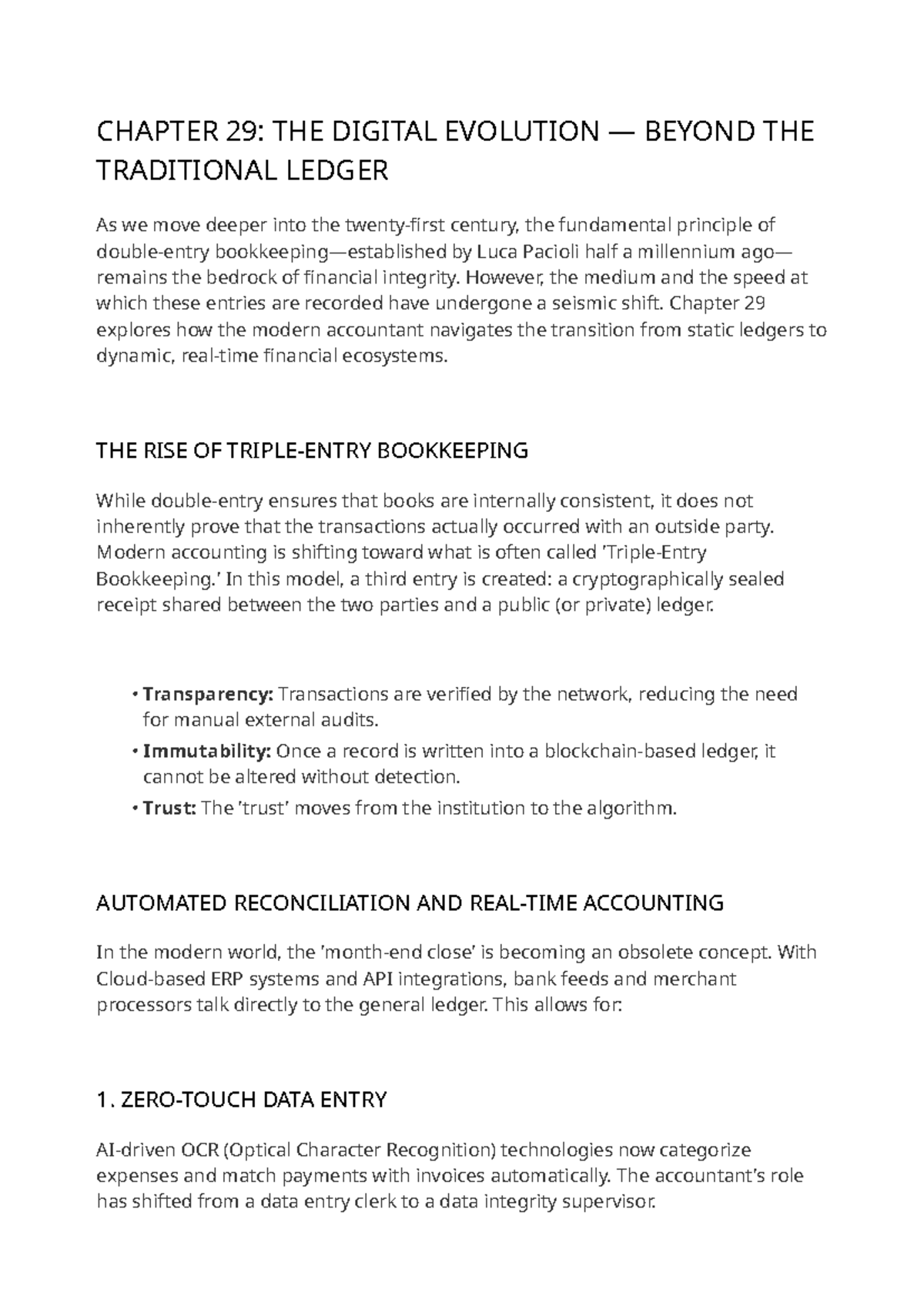 CH29: The Digital Evolution of Double-Entry Bookkeeping - Studocu