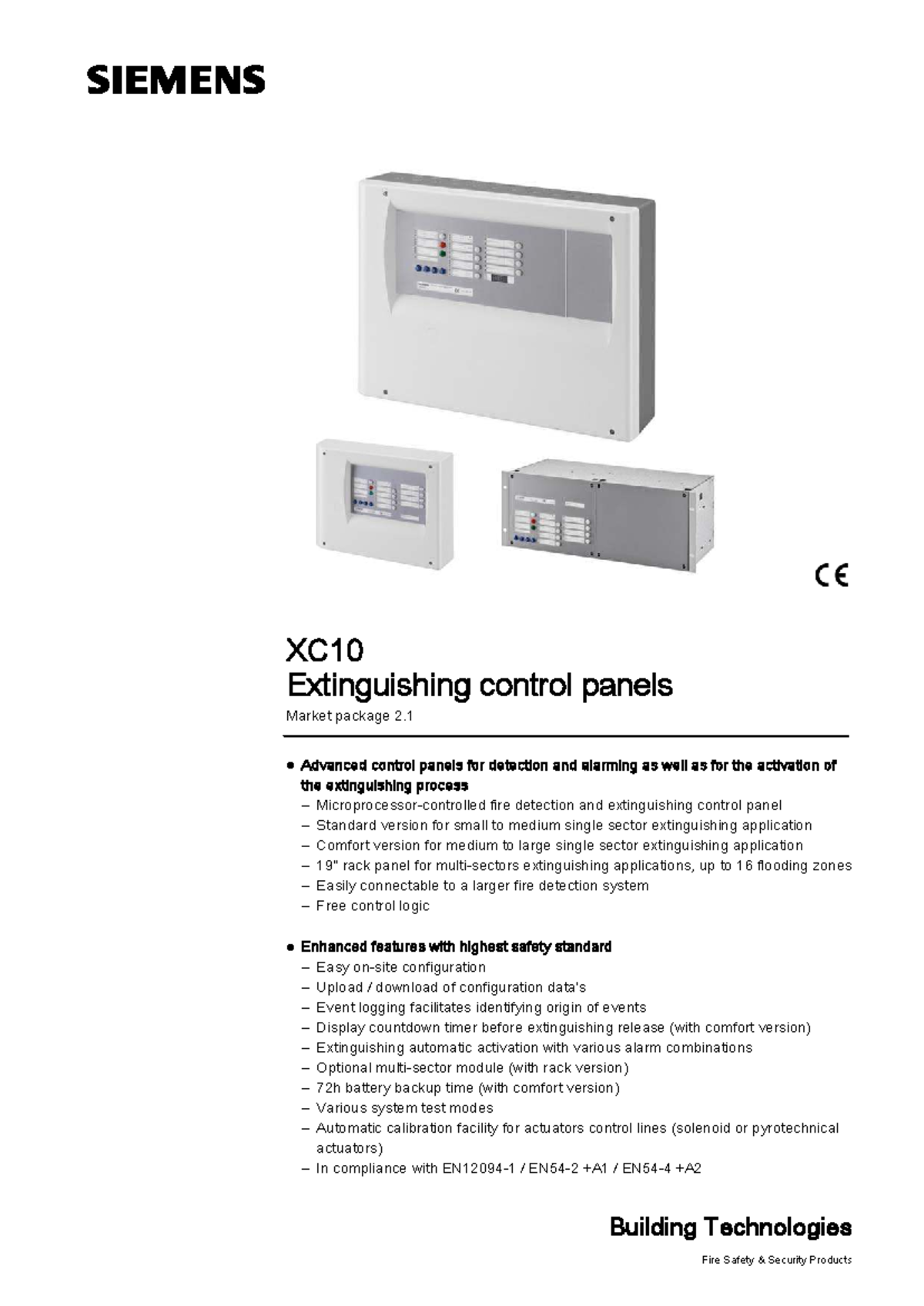XC10 MP2.1 Advanced Fire Detection & Extinguishing Control Panels - Studocu