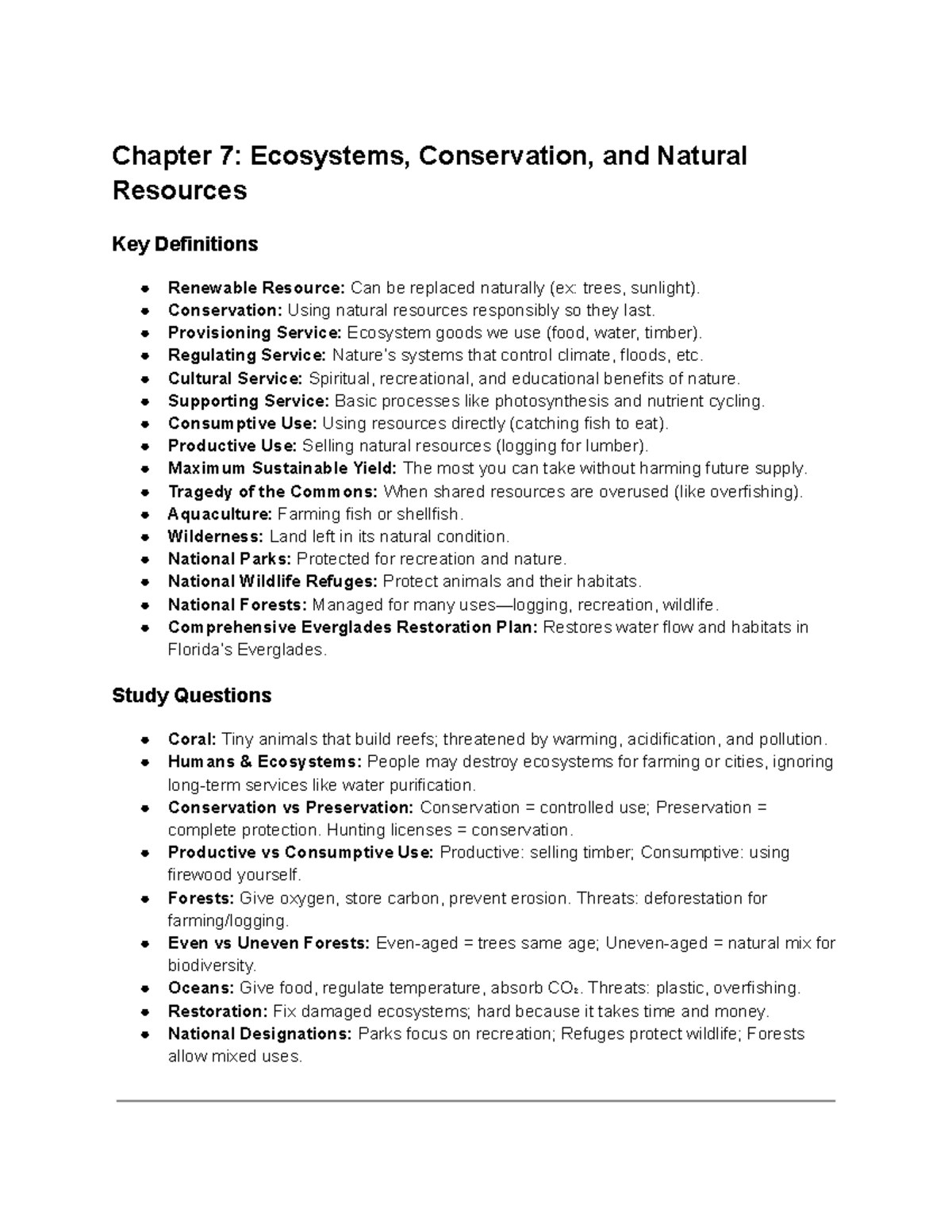 Quiz 2 Study Guide: Ecosystems, Water Cycle, Climate Change & Pollution ...