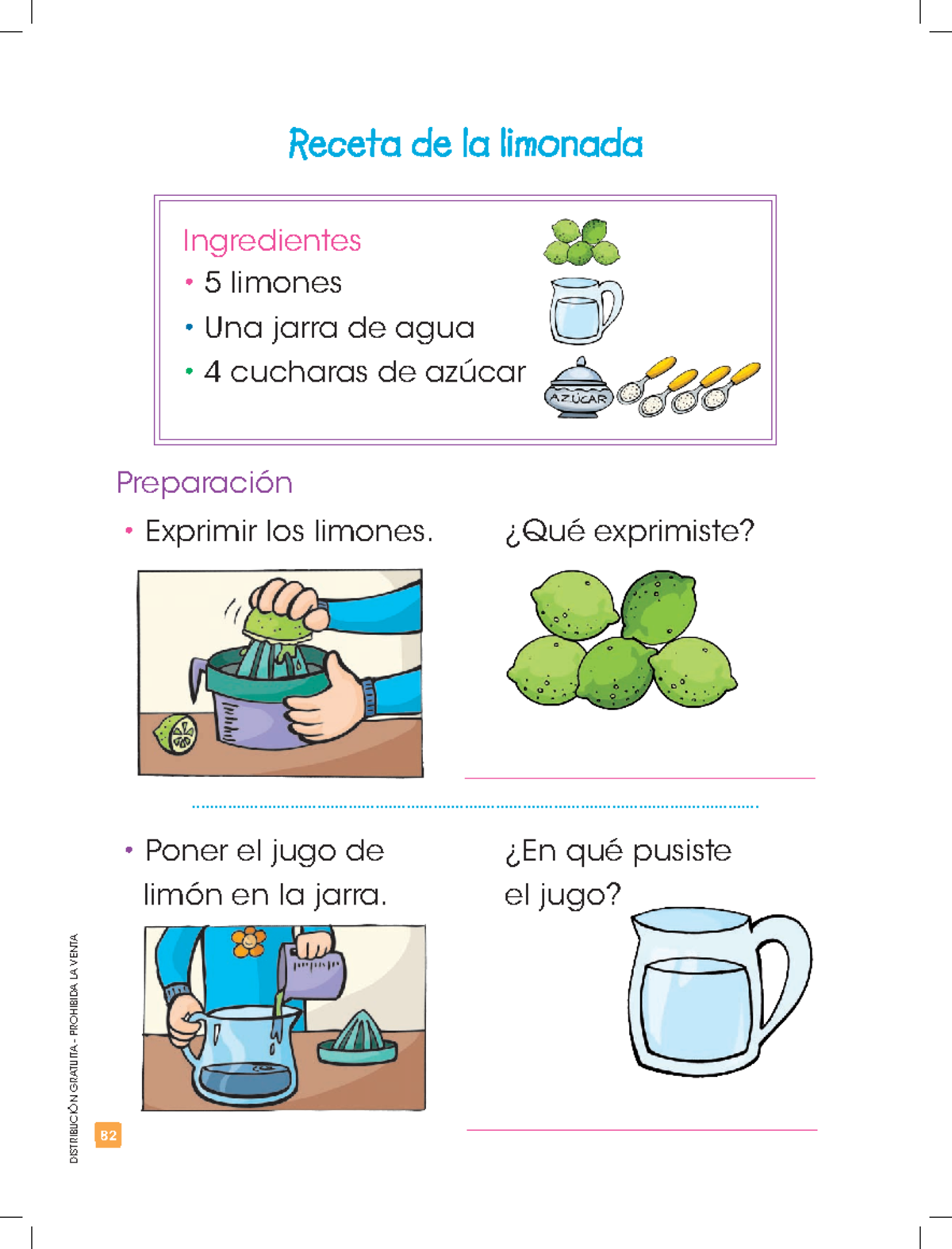 Limonada: Receta Instructiva y Ficha de Trabajo 82 - Studocu