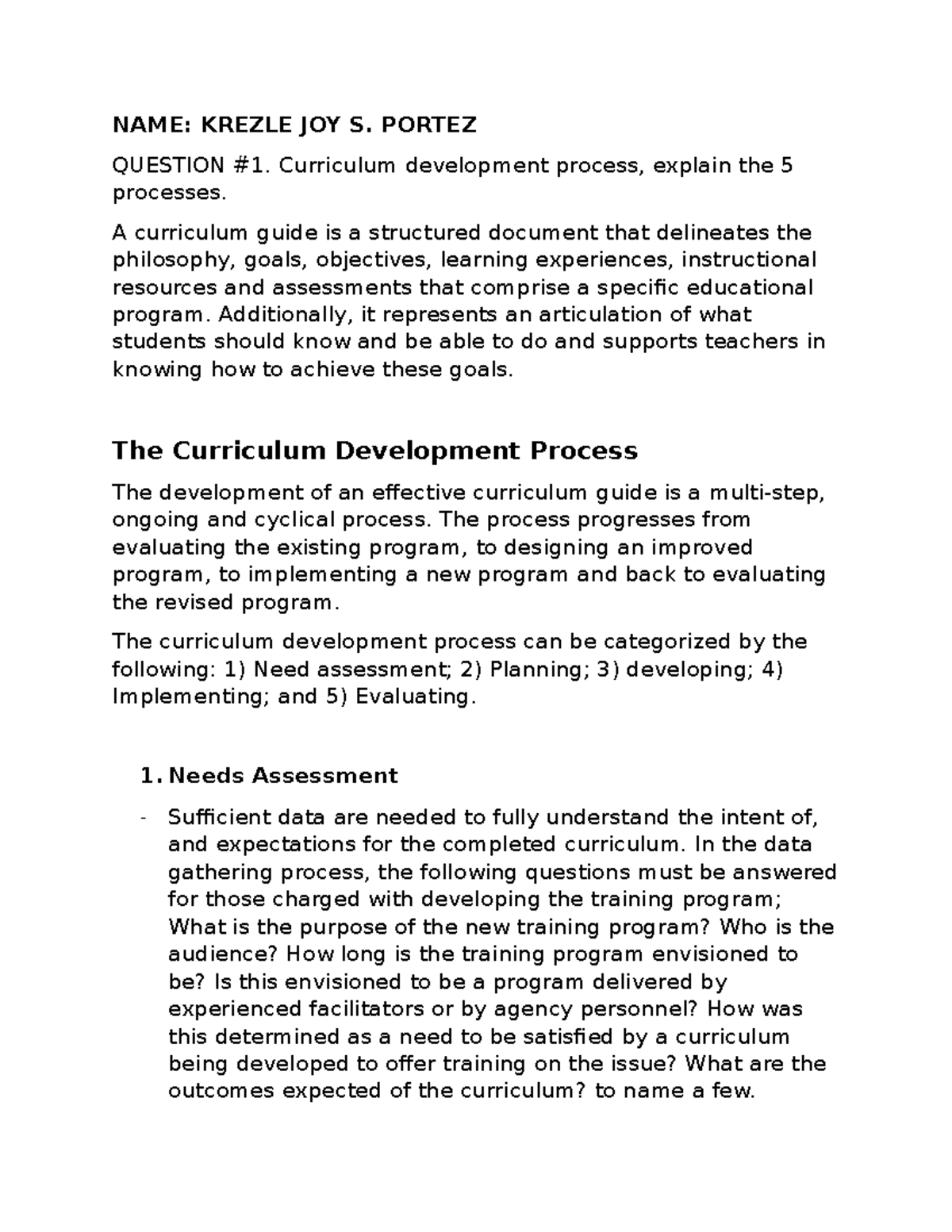 Curriculum Development Process Overview: Key Steps Explained - Studocu
