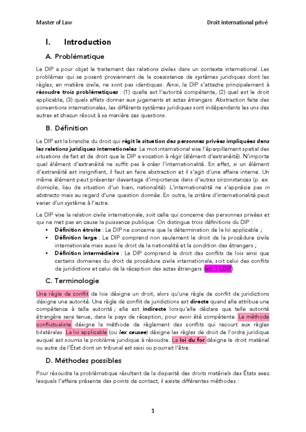 DIP - Résumé - résumé - I. Introduction A. Problématique Le DIP a pour ...