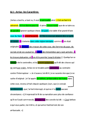 LL3 - annalyse linéaire Paragraphe 32 livre 8 les caractères - LL3 ...